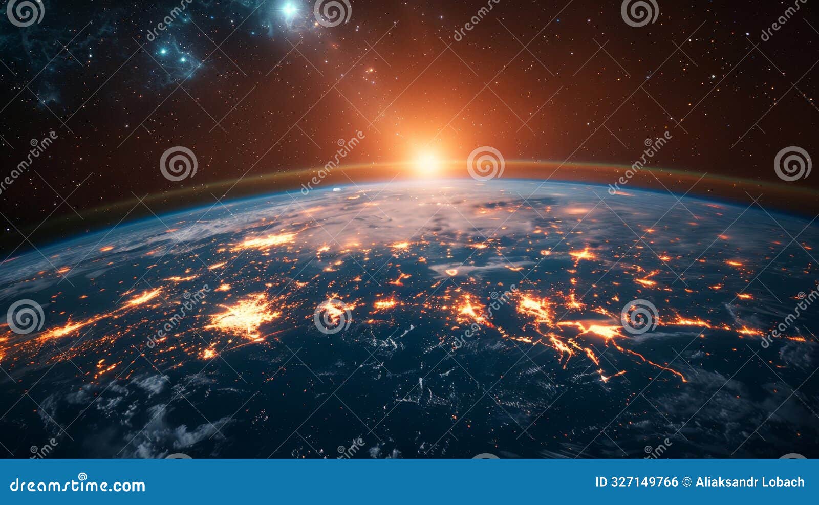 Planet Earth from Outer Space at Night. Elements Provided by NASA Stock ...
