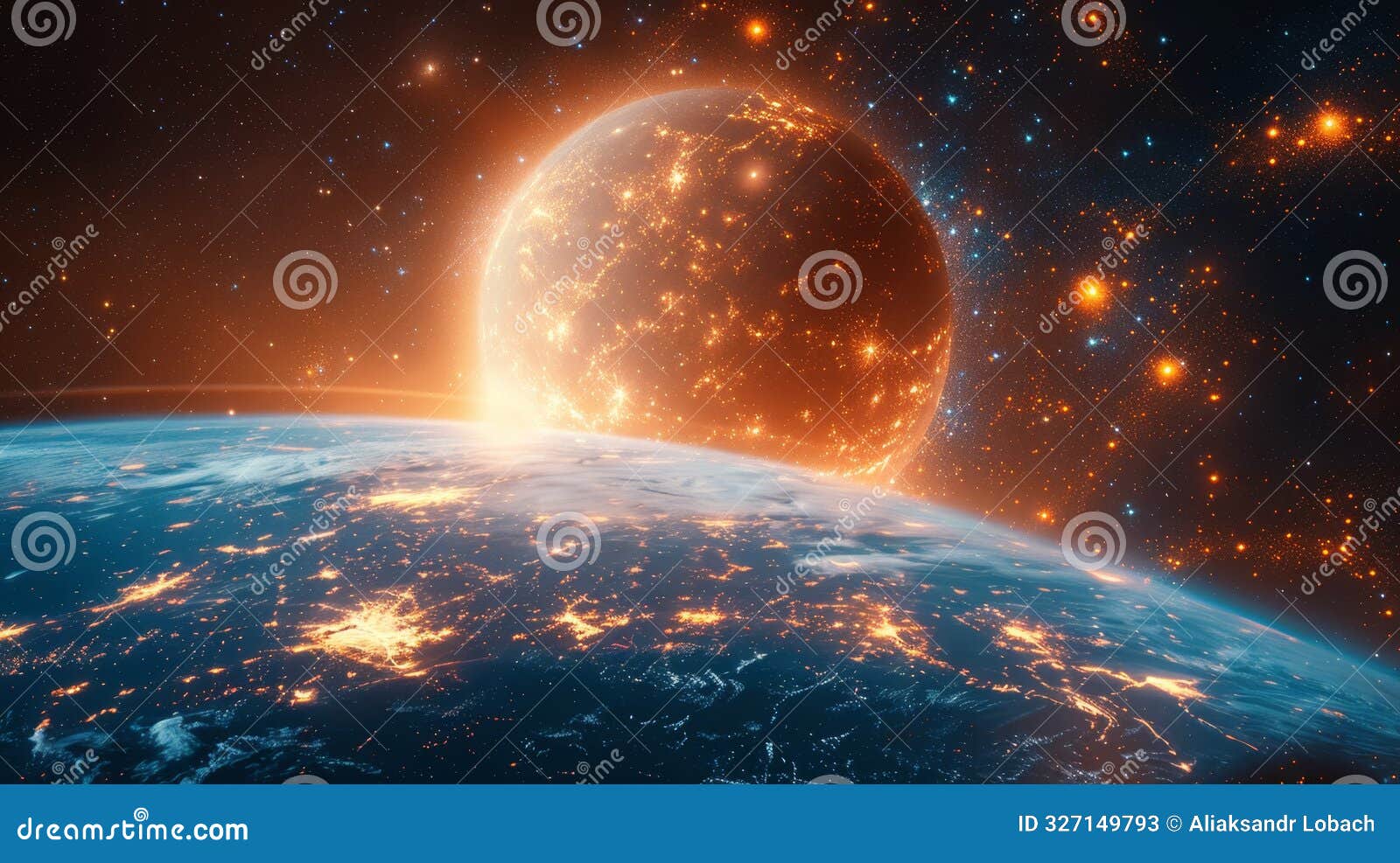 Planet Earth from Outer Space at Night. Elements Provided by NASA Stock ...