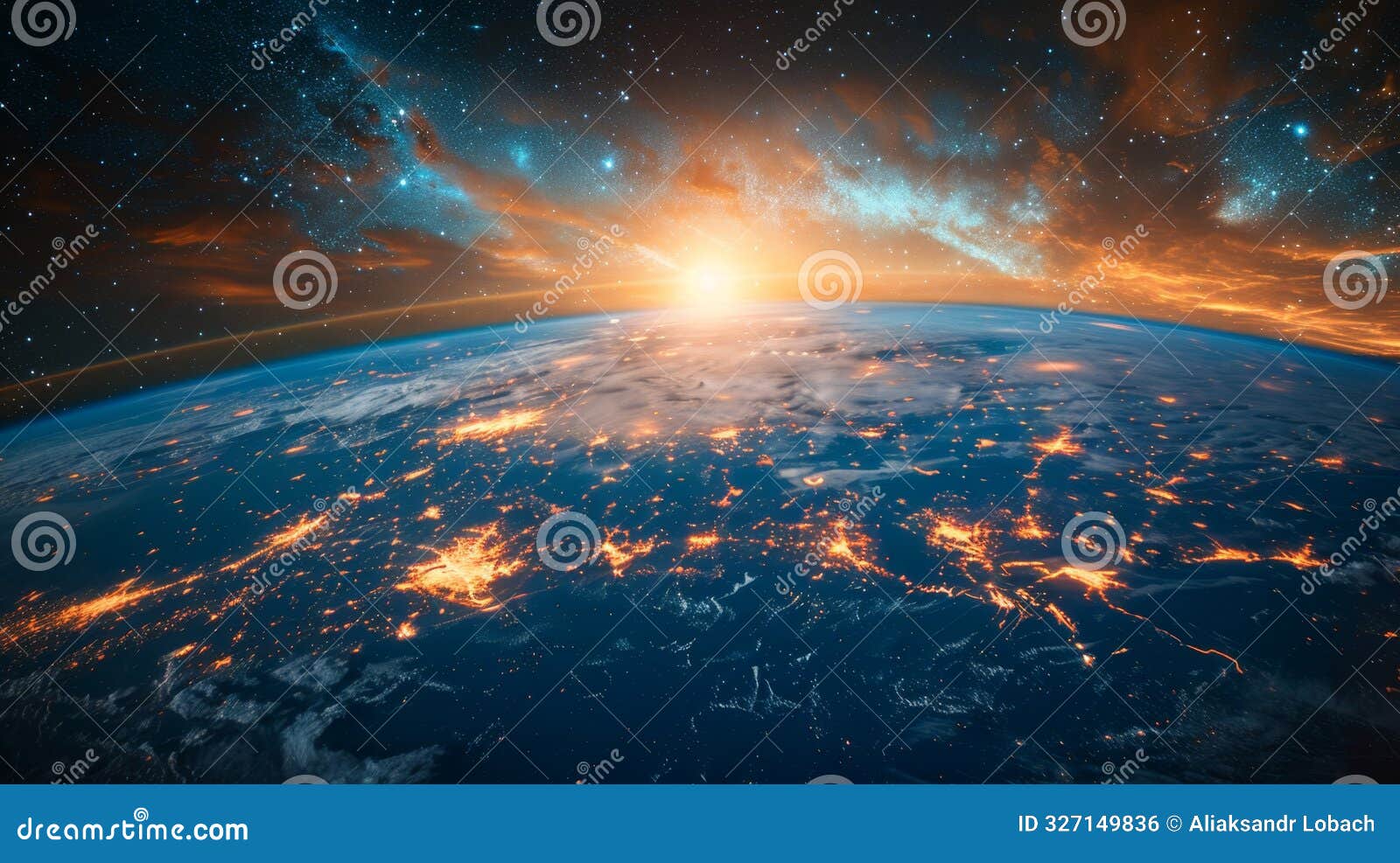 Planet Earth from Outer Space at Night. Elements Provided by NASA Stock ...