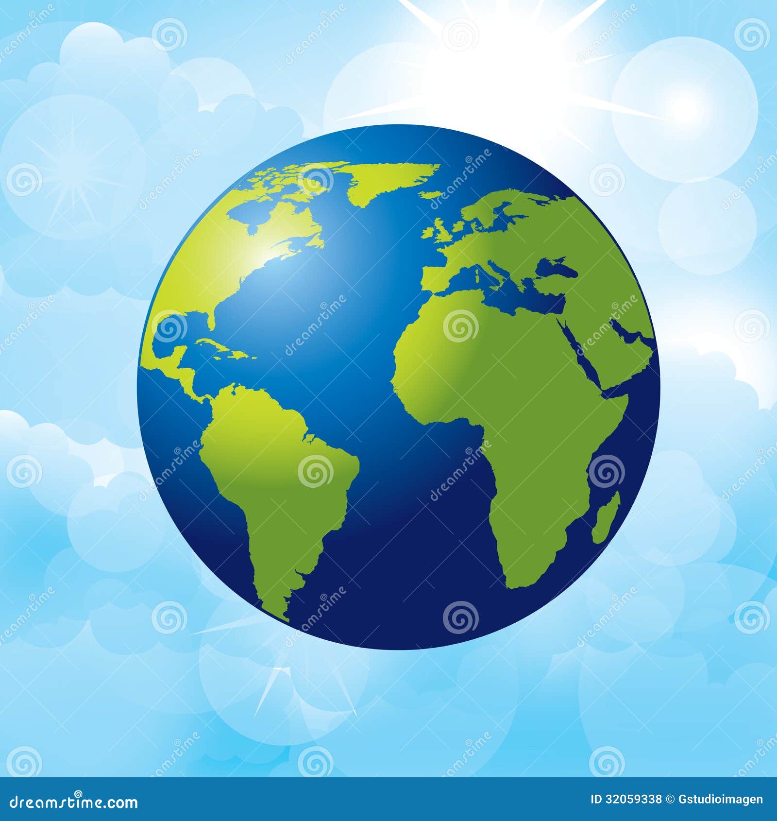 Planet earth stock vector. Illustration of grass, colorful - 32059338