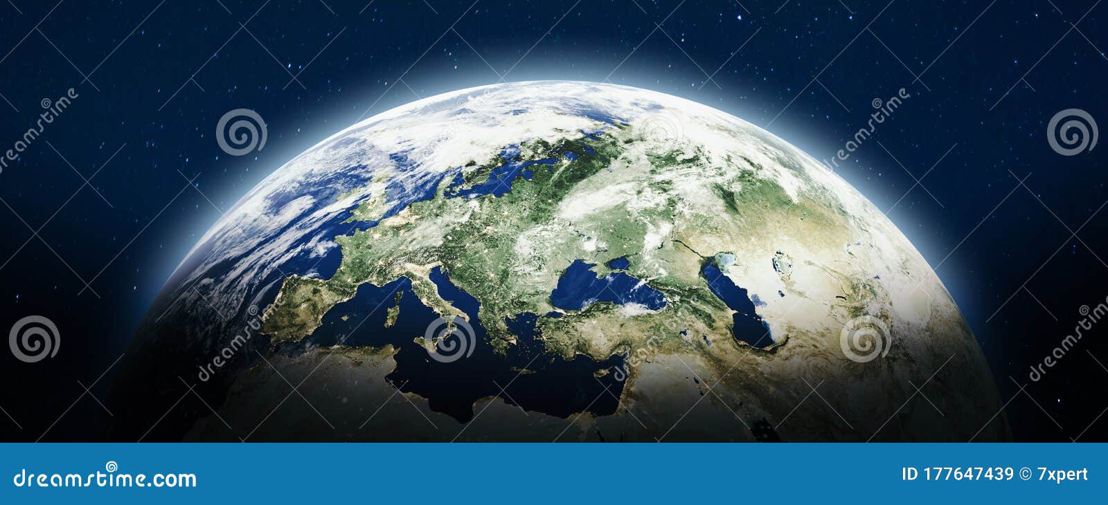 Planet Earth panoramic stock illustration. Illustration of planet ...