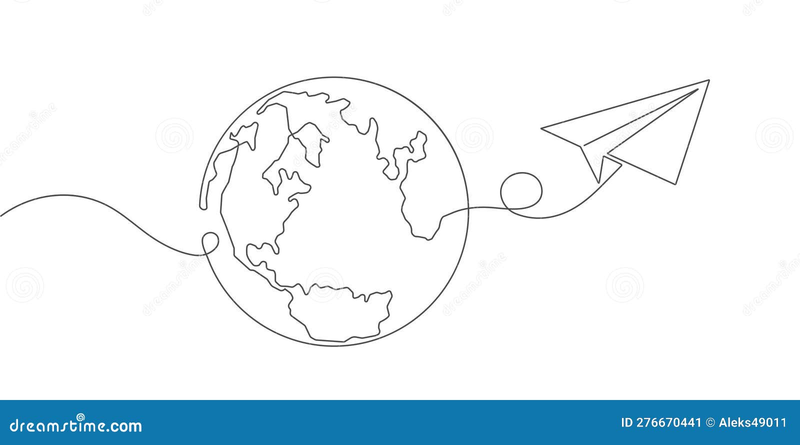 Planet Earth.Paper Airplane is Flying.Vector Illustration Stock Vector ...