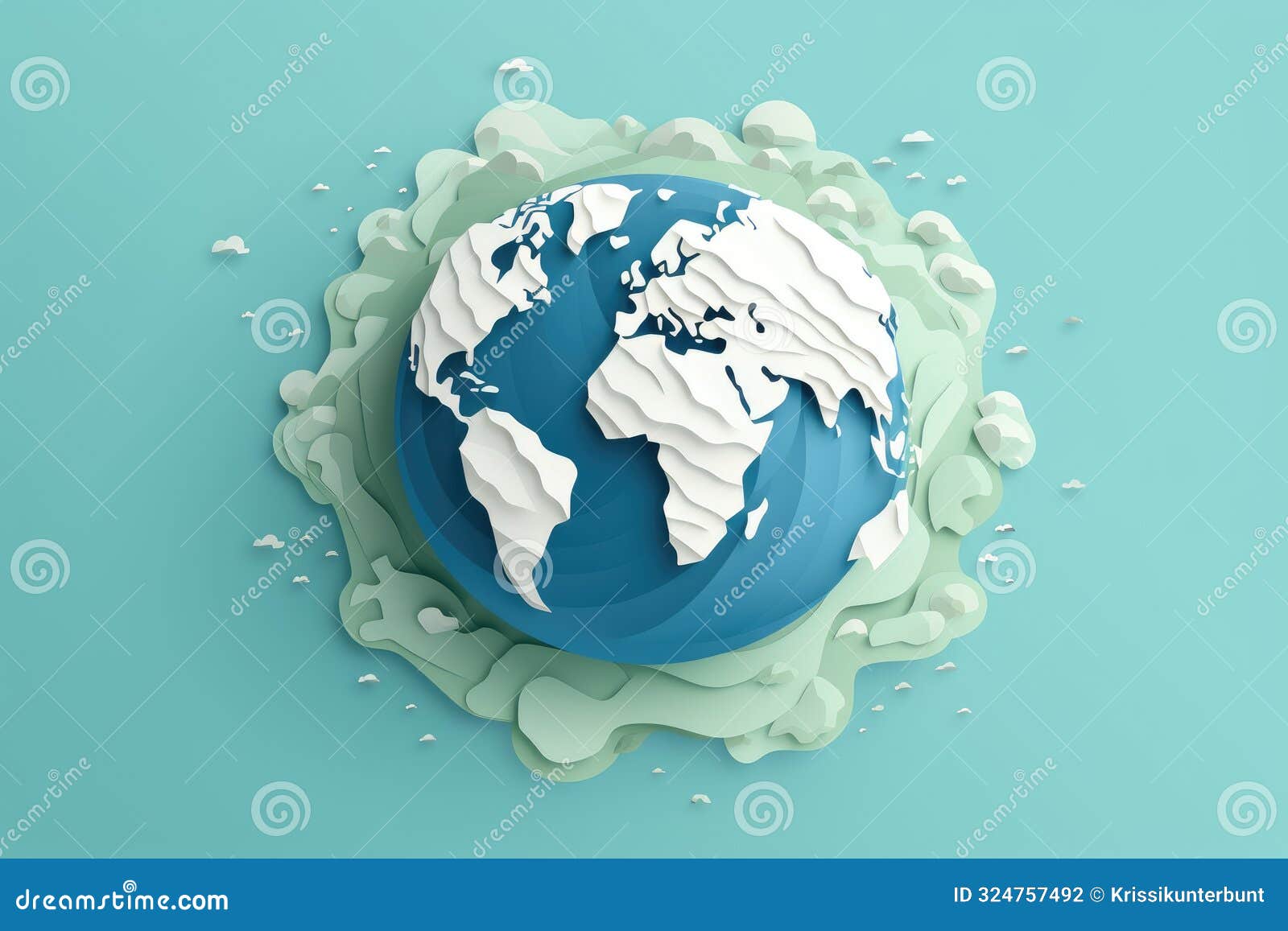 Planet Earth Paper Art AI Generated Stock Illustration - Illustration ...