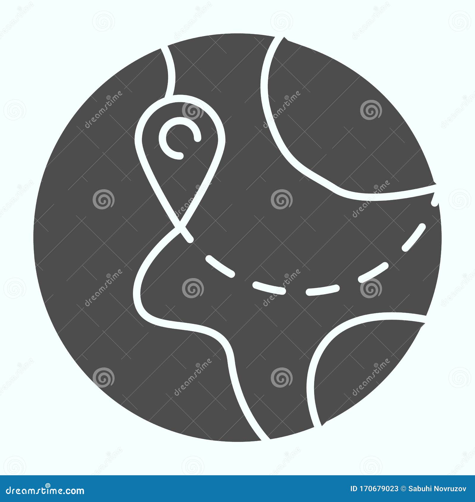 Planet Earth with Pin Solid Icon. Earth with Pointer Vector ...