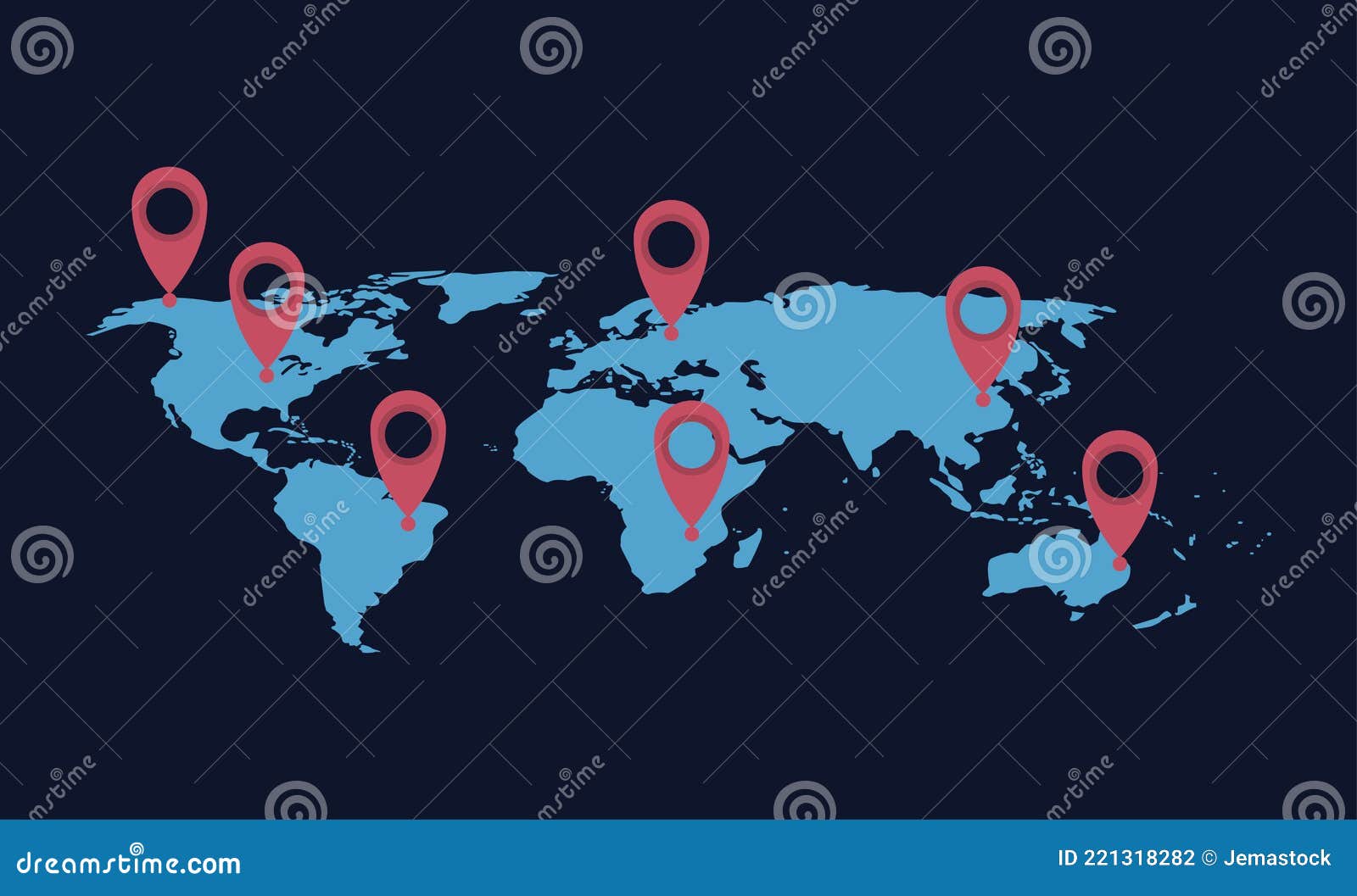 Planet earth with pins stock vector. Illustration of ocean - 221318282