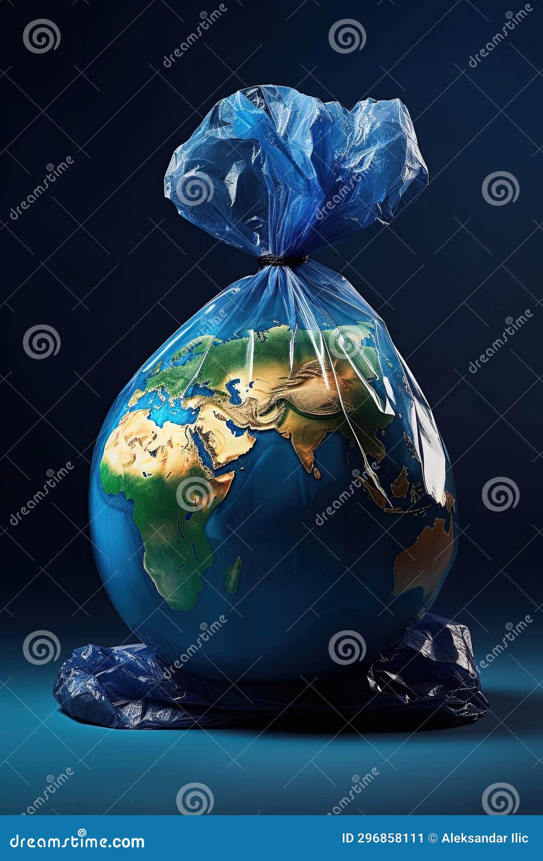 Planet Earth in a Plastic Garbage Bag. Stop Pollution, Save the World ...