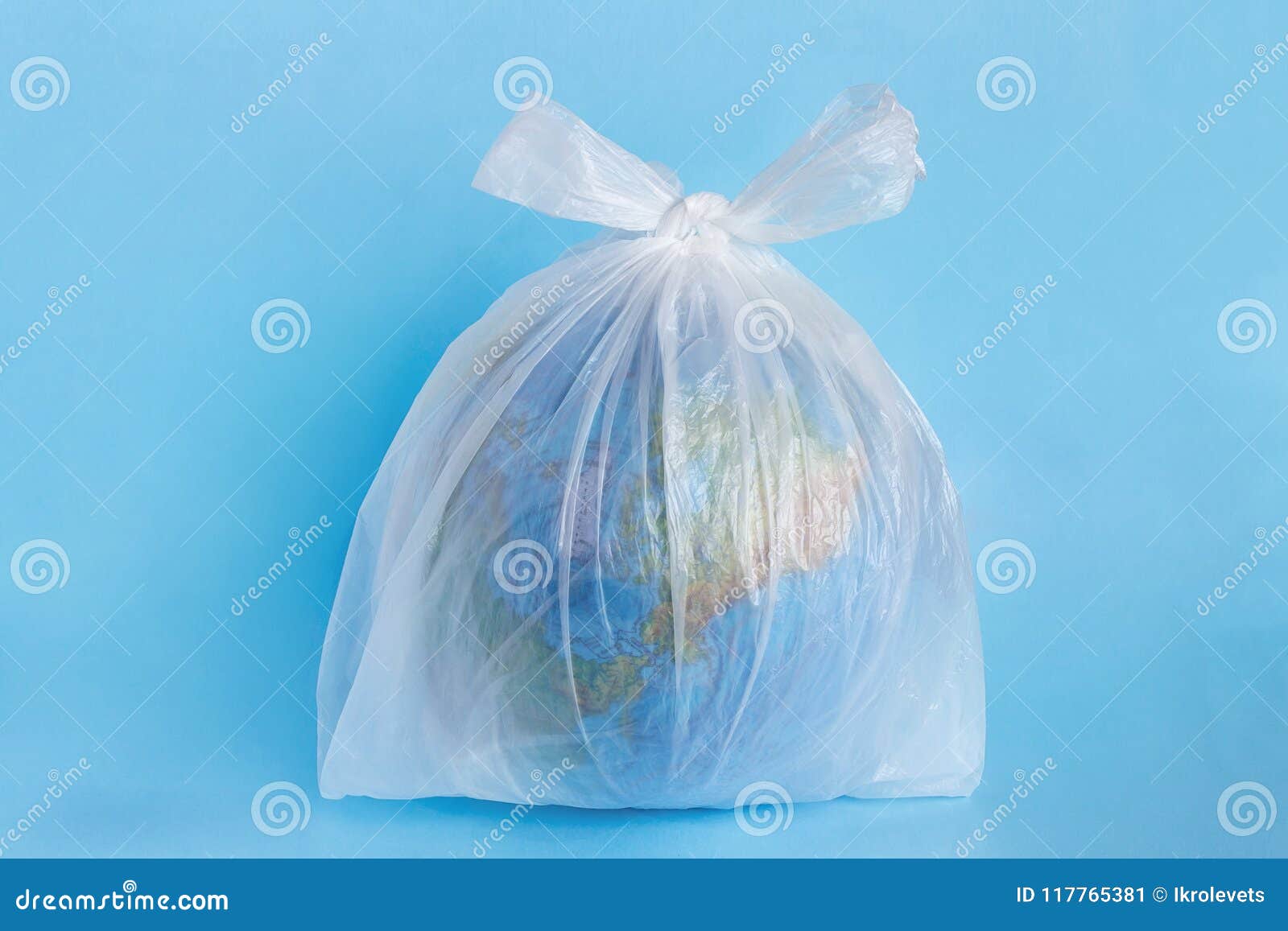 Planet Earth in Polyethylene Plastic Disposable Bag Stock Image - Image ...