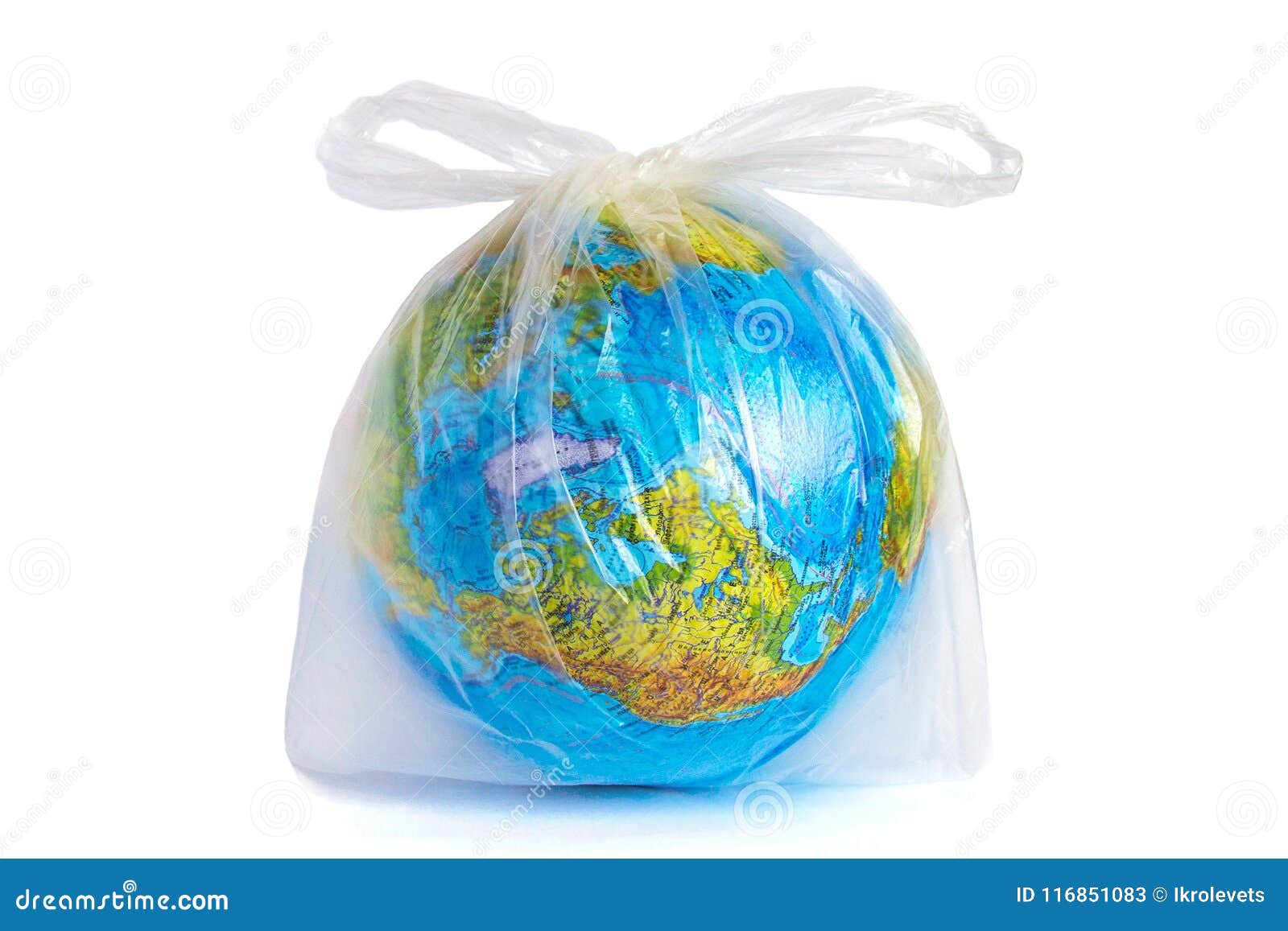 Planet Earth in Polyethylene Plastic Disposable Bag Stock Image - Image ...