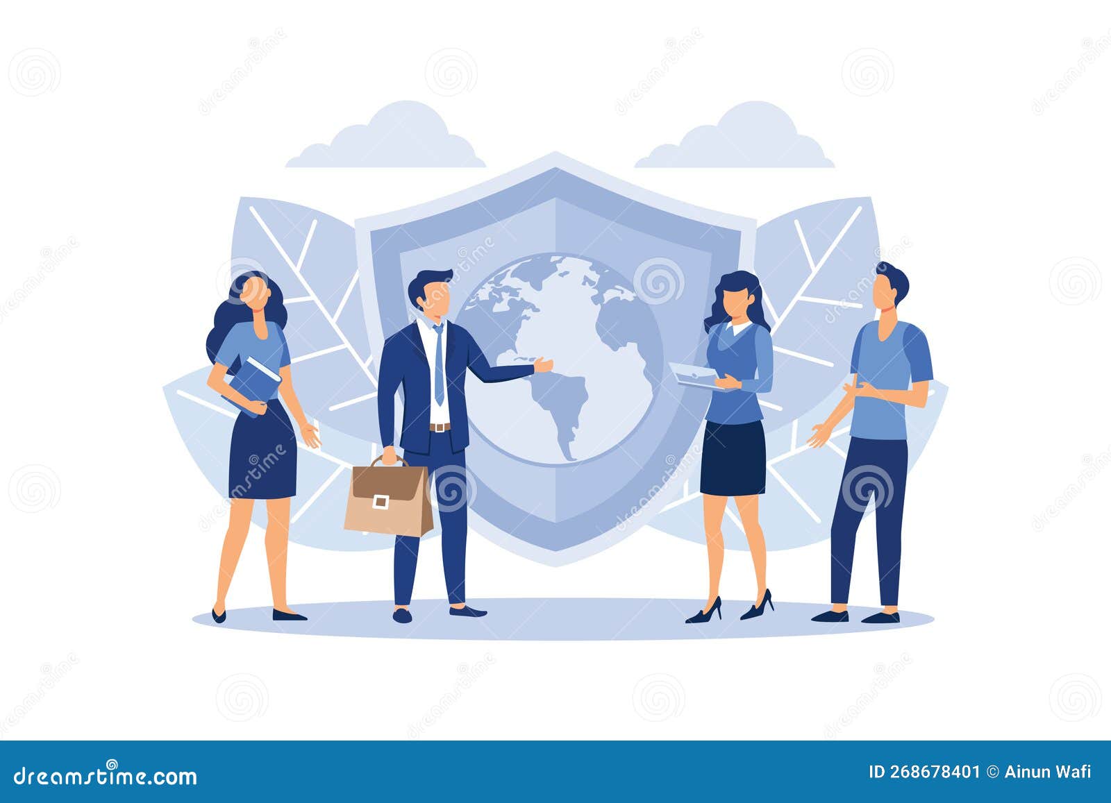 Planet Earth Protected, People Save the Planet Stock Vector ...