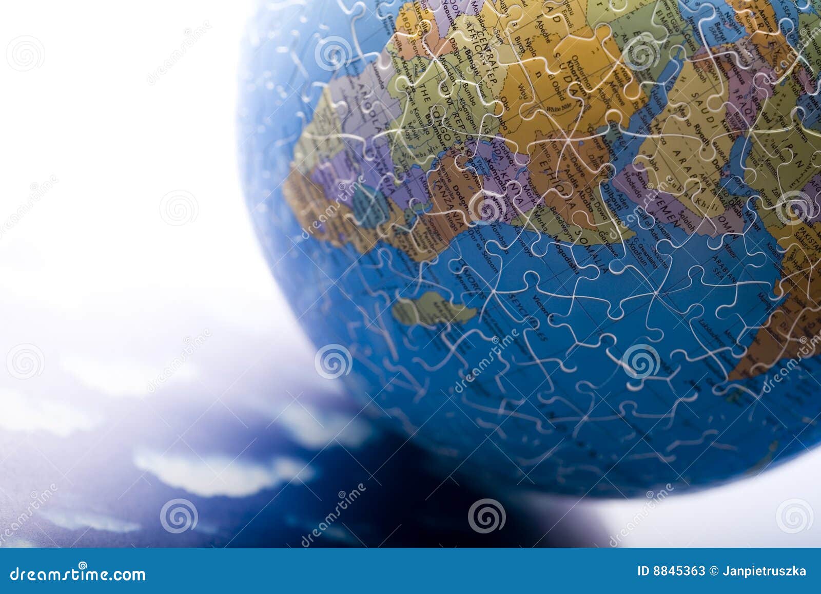 Planet earth from puzzle stock image. Image of concept - 8845363