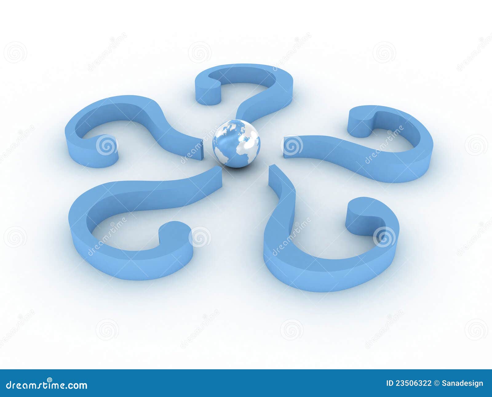 Planet Earth with a Question Marks. 3D Image Stock Illustration ...