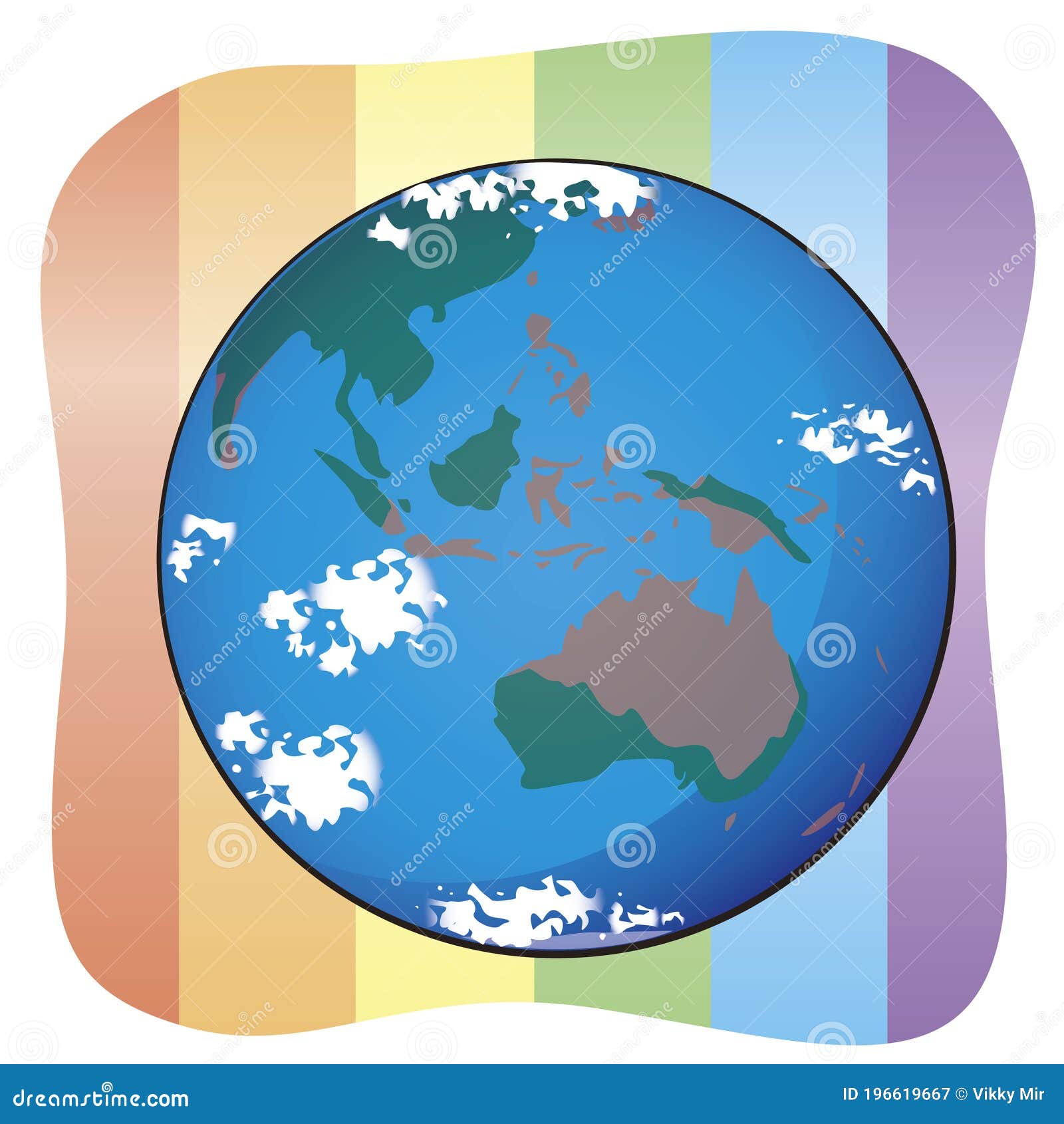 Planet Earth On Rainbow Flag Background As Lgbtq Homosexuality Gay