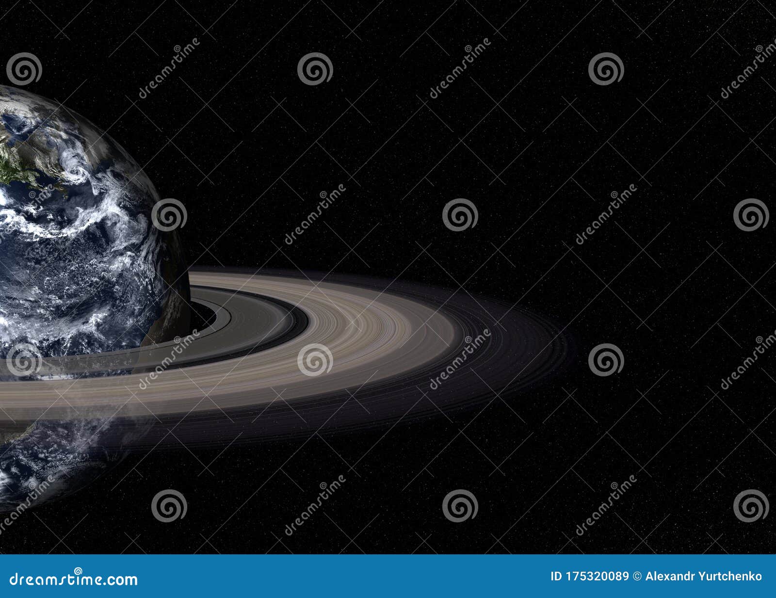 Planet Earth with Ring in Outer Space Stock Image - Image of ...