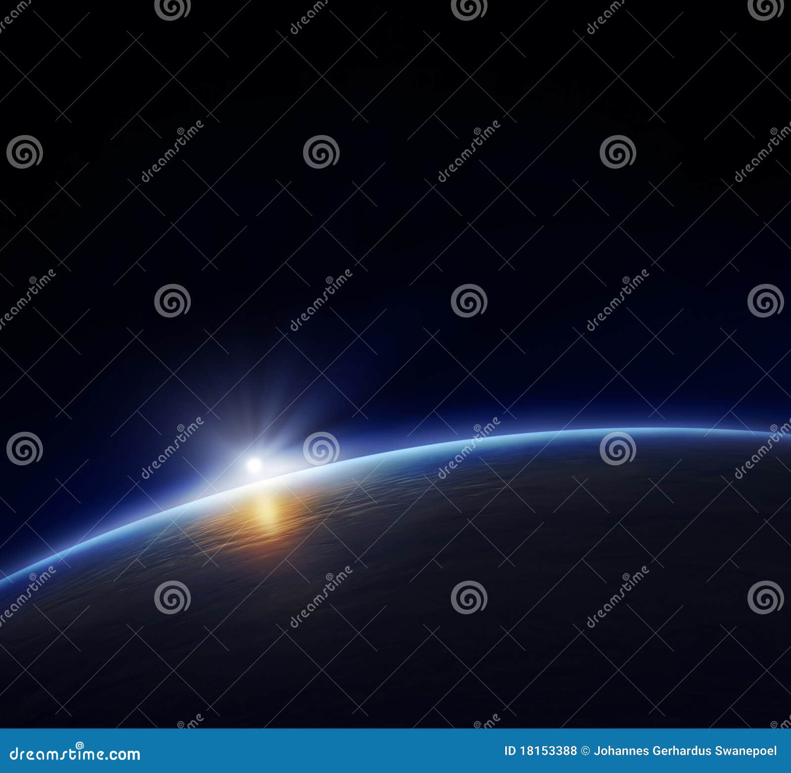 Planet Earth with Rising Sun Stock Illustration - Illustration of ...