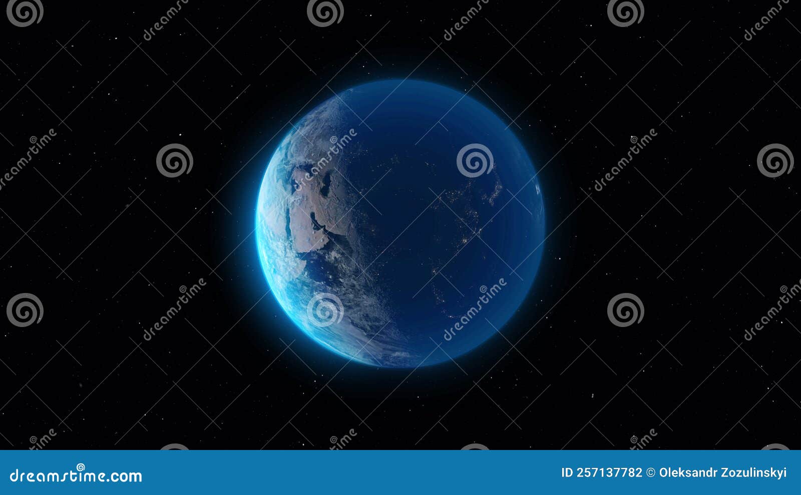 Planet Earth Rotate in Realistic 3d Style Starry Back Space 3d Stock ...