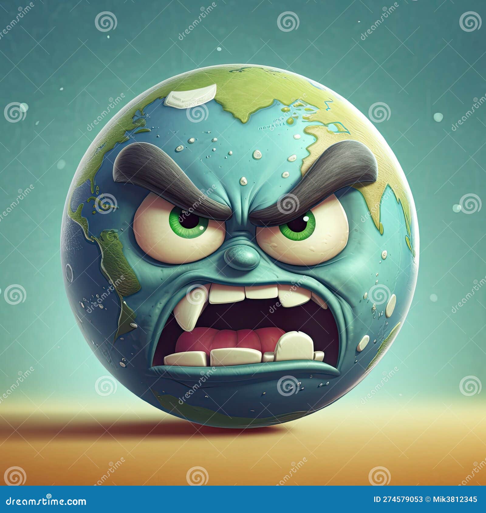 Planet Earth Screaming for Climate Change. Stock Illustration ...