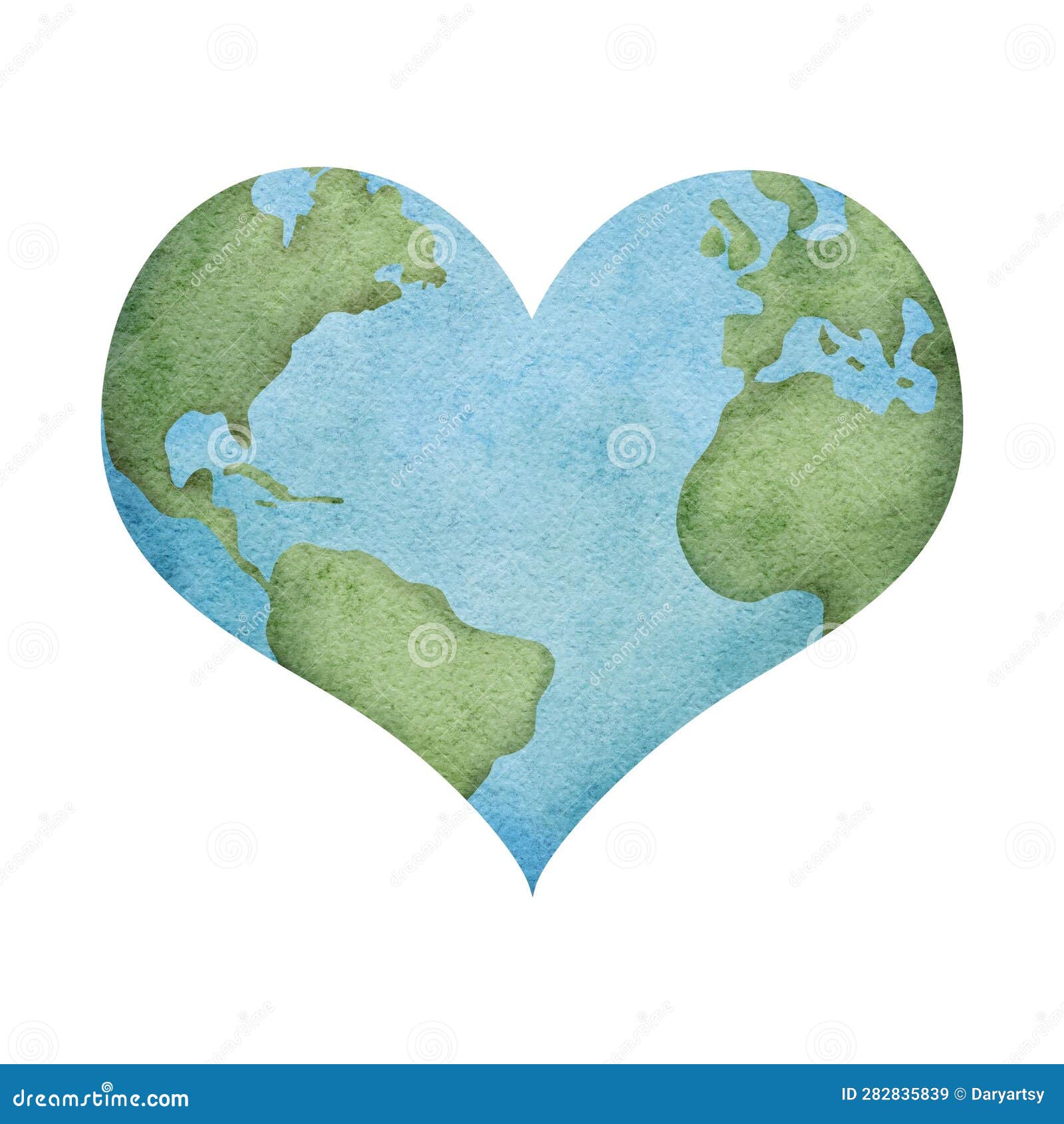 Planet Earth In The Shape Of A Heart Symbol Of Life Nature
