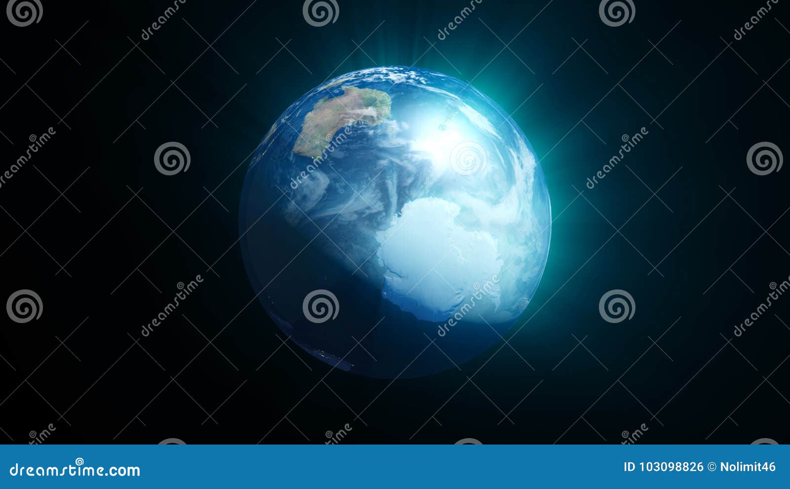Planet Earth with Shine Effect on Black Background Stock Illustration ...