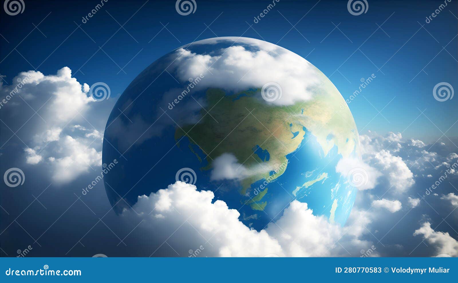 Planet Earth is Shrouded in Clouds in Outer Space. Weather Forecast ...