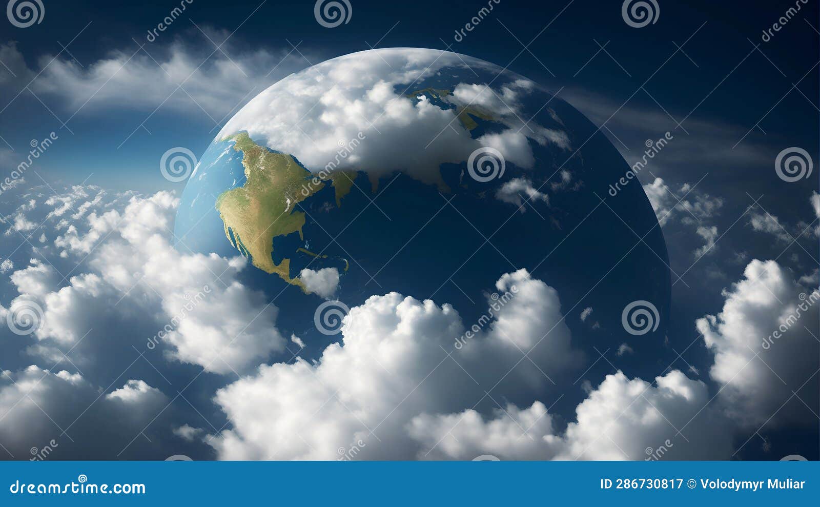 Planet Earth is Shrouded in Clouds in Outer Space. Weather Forecast ...