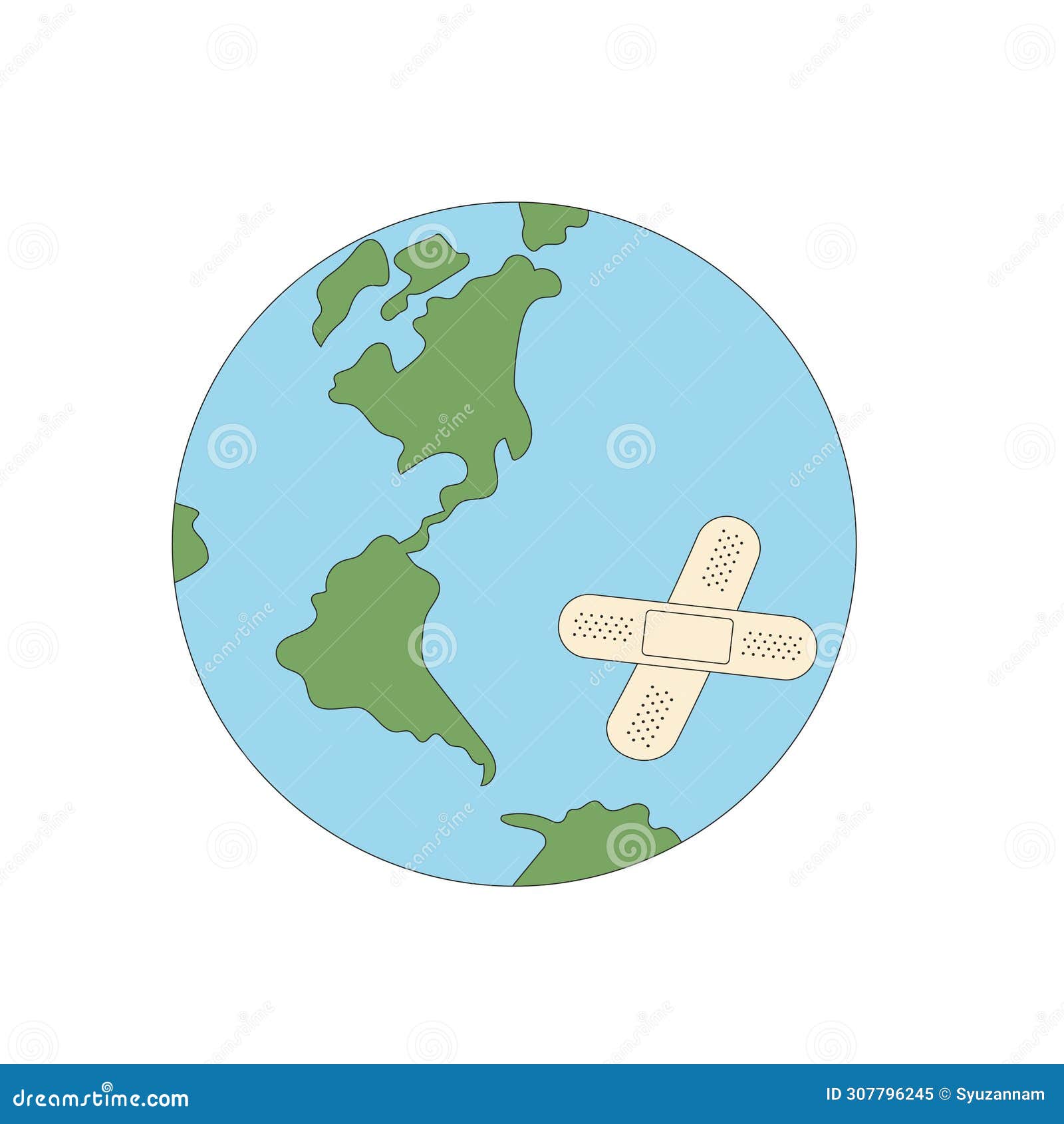 Planet Earth Sick Planet Isolated. Climate Change and Ecological ...