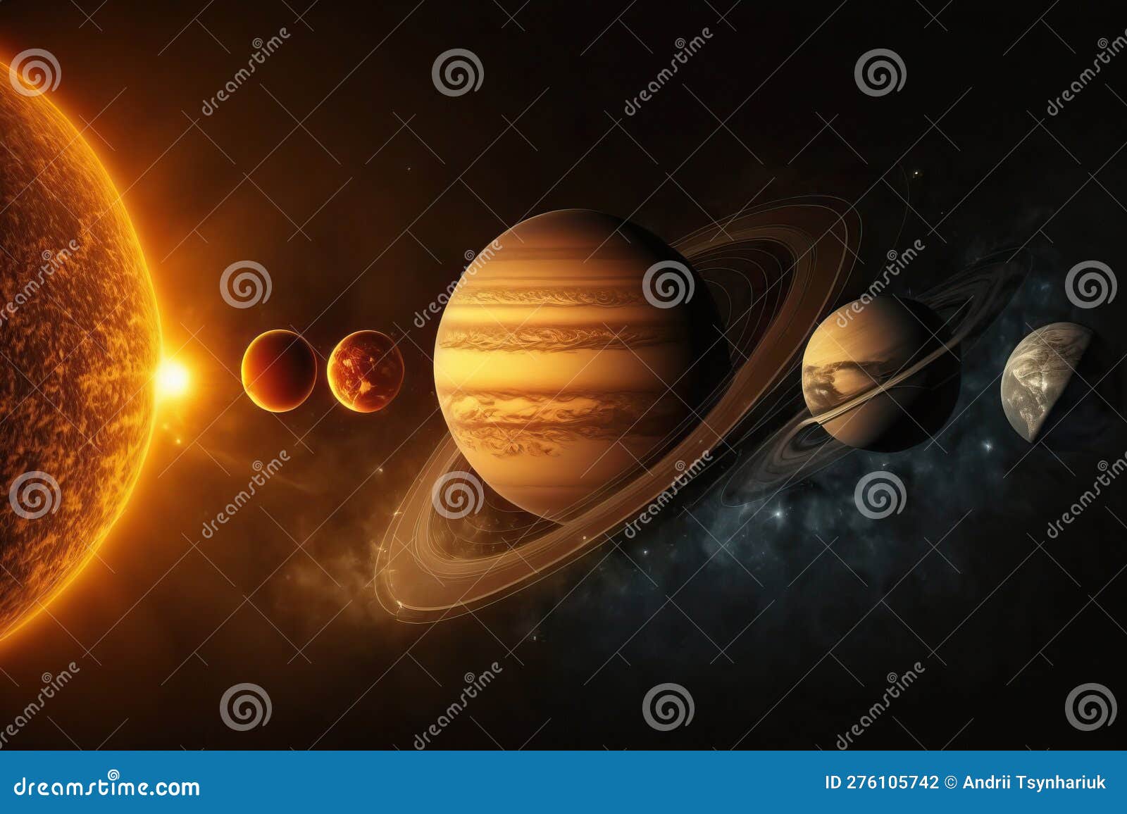 Planet Earth and the Solar System, Space Study and Research. Stock ...