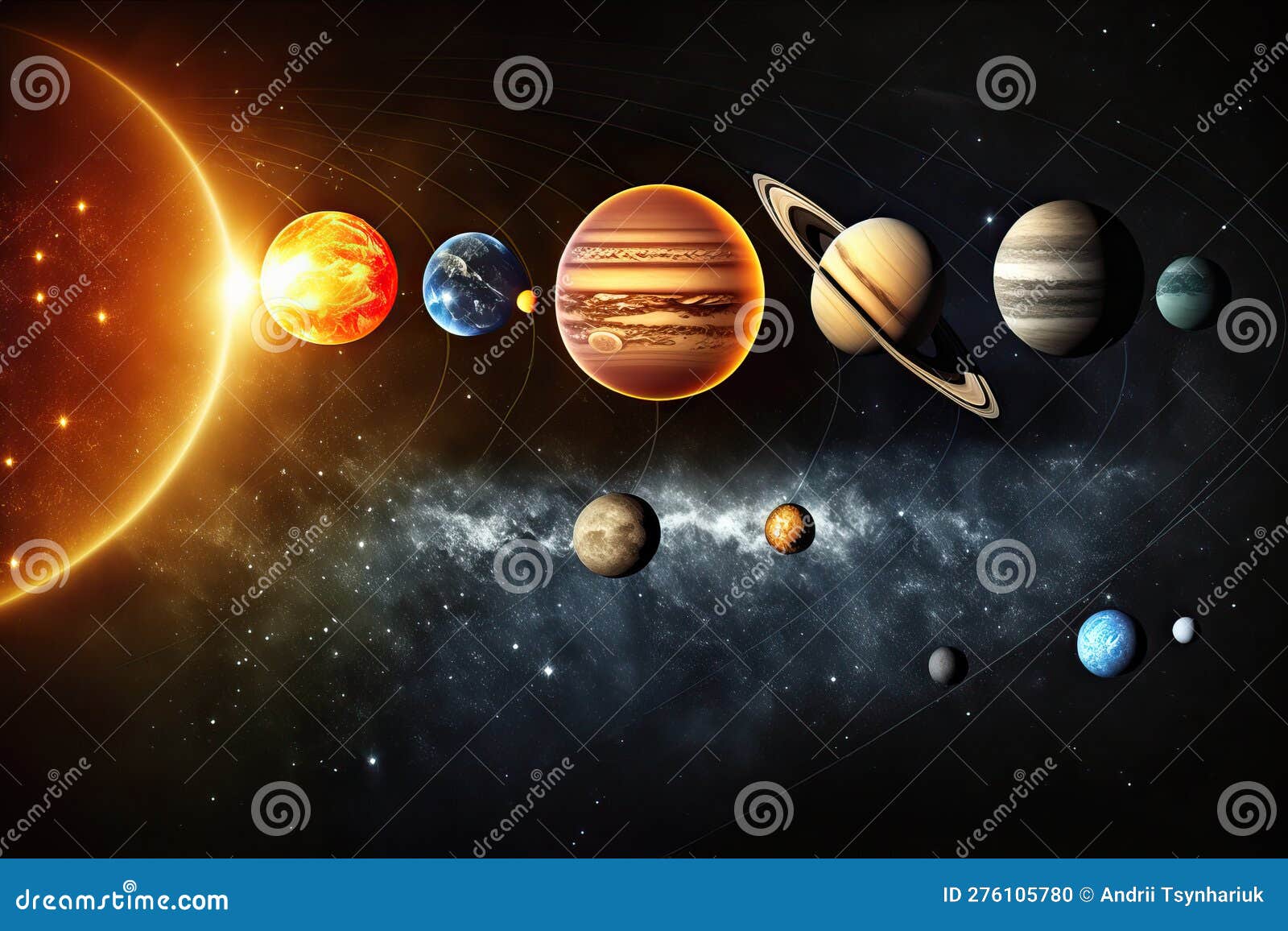 Planet Earth and the Solar System, Space Study and Research. Stock ...