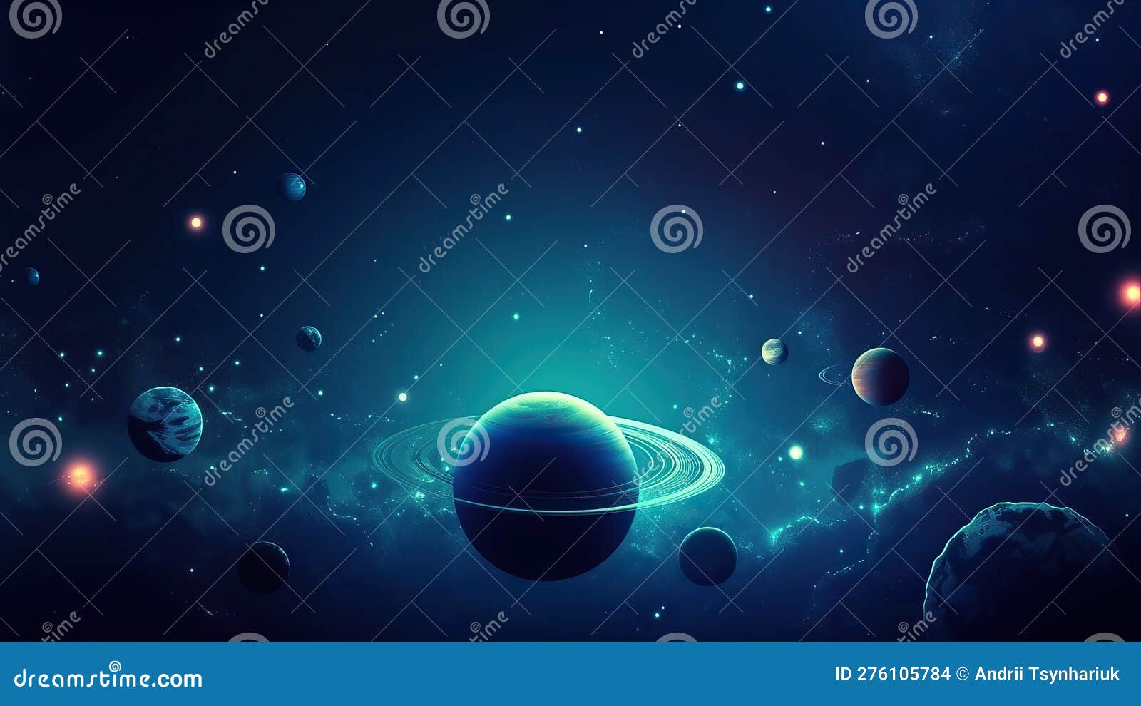 Planet Earth and the Solar System, Space Study and Research. Stock ...