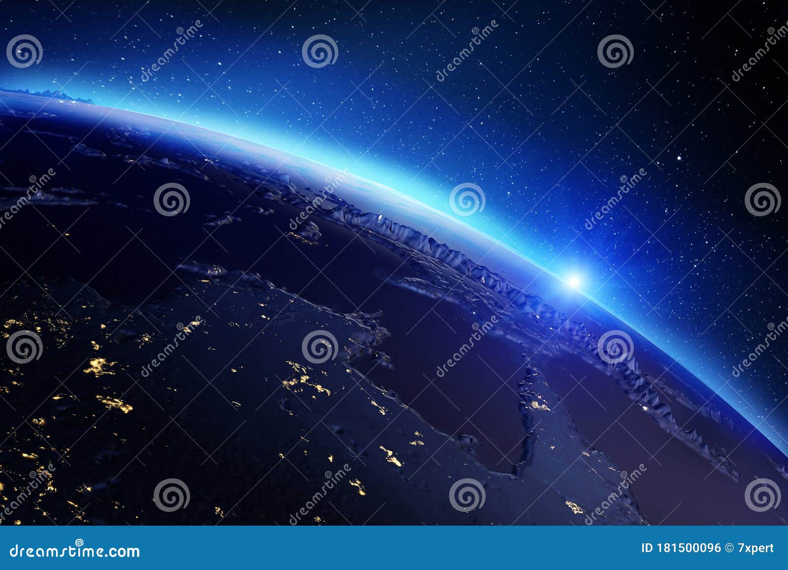 Planet Earth from Space. 3d Rendering Stock Illustration - Illustration ...