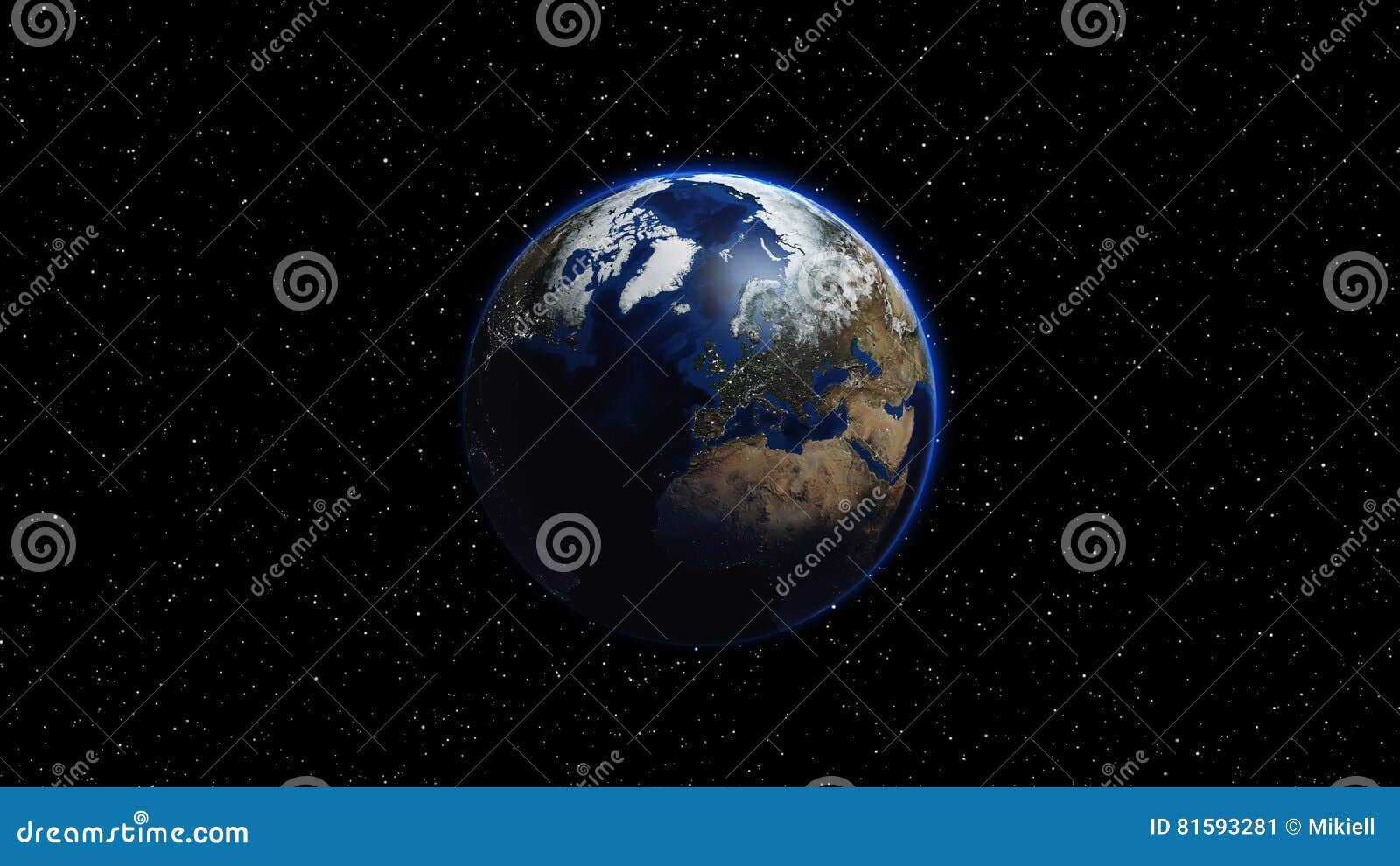 Planet Earth in Space. Globe in Galaxy Stock Illustration ...