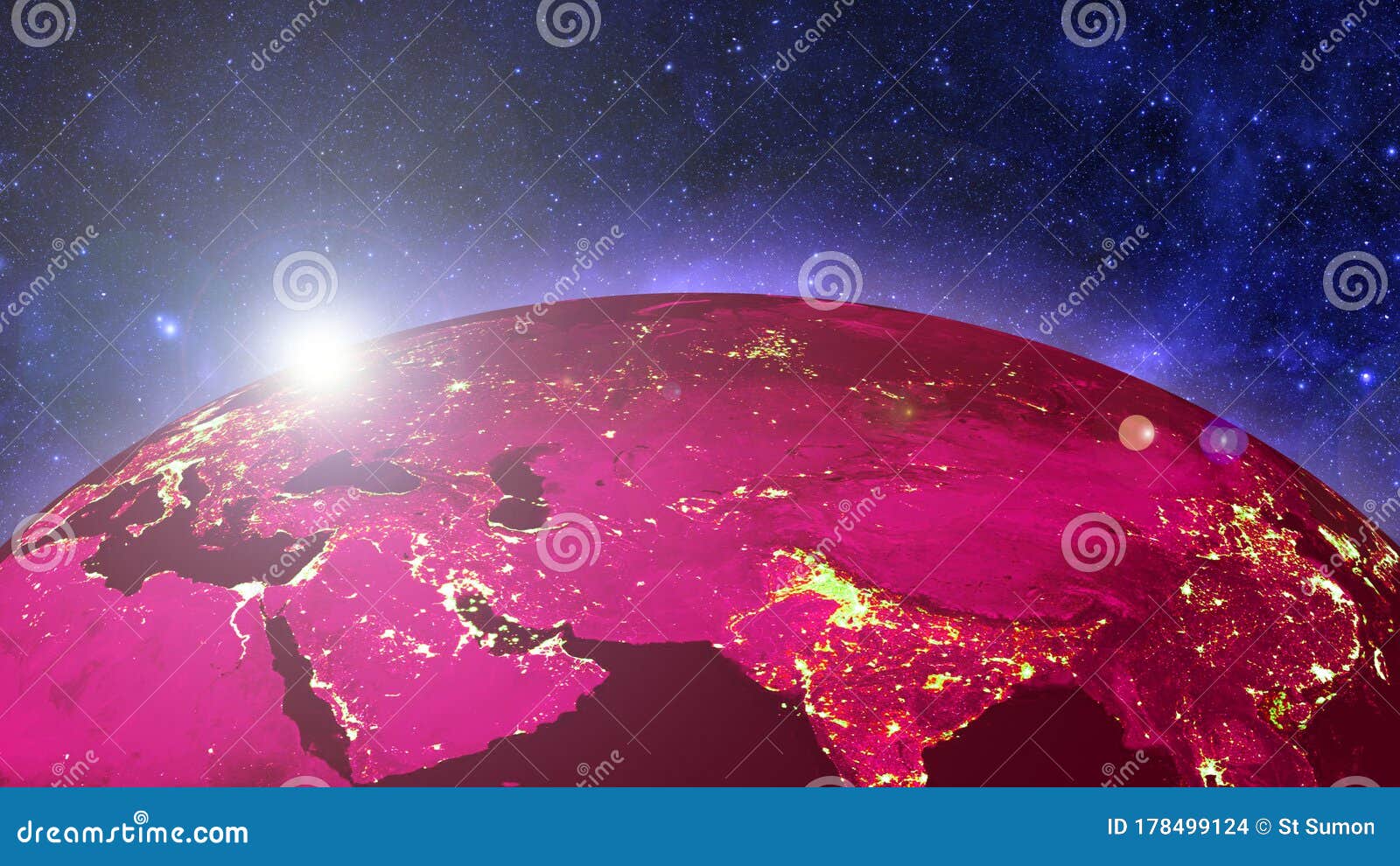 Planet Earth from the Space at Night . Some Elements of this Image ...