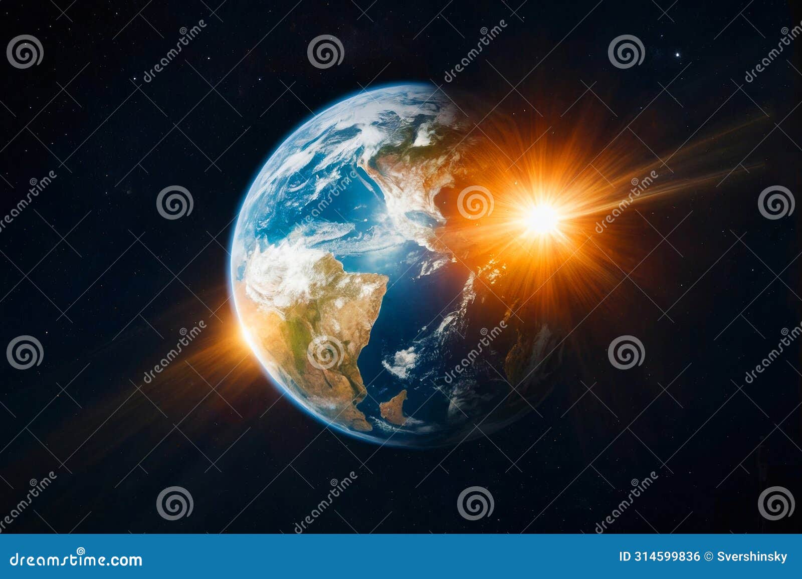 Planet Earth from Space and Nuclear Explosion Stock Illustration ...