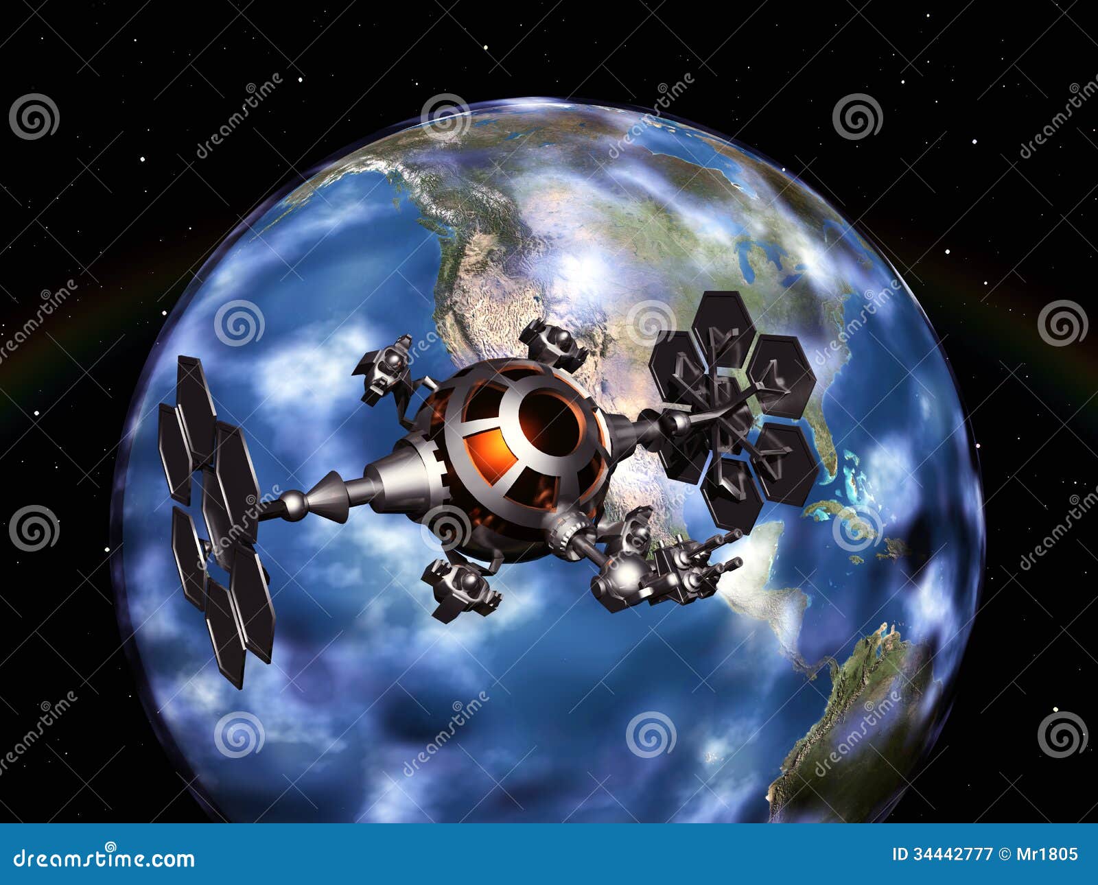 Space Probe In Earth's Atmosphere Royalty-Free Illustration ...