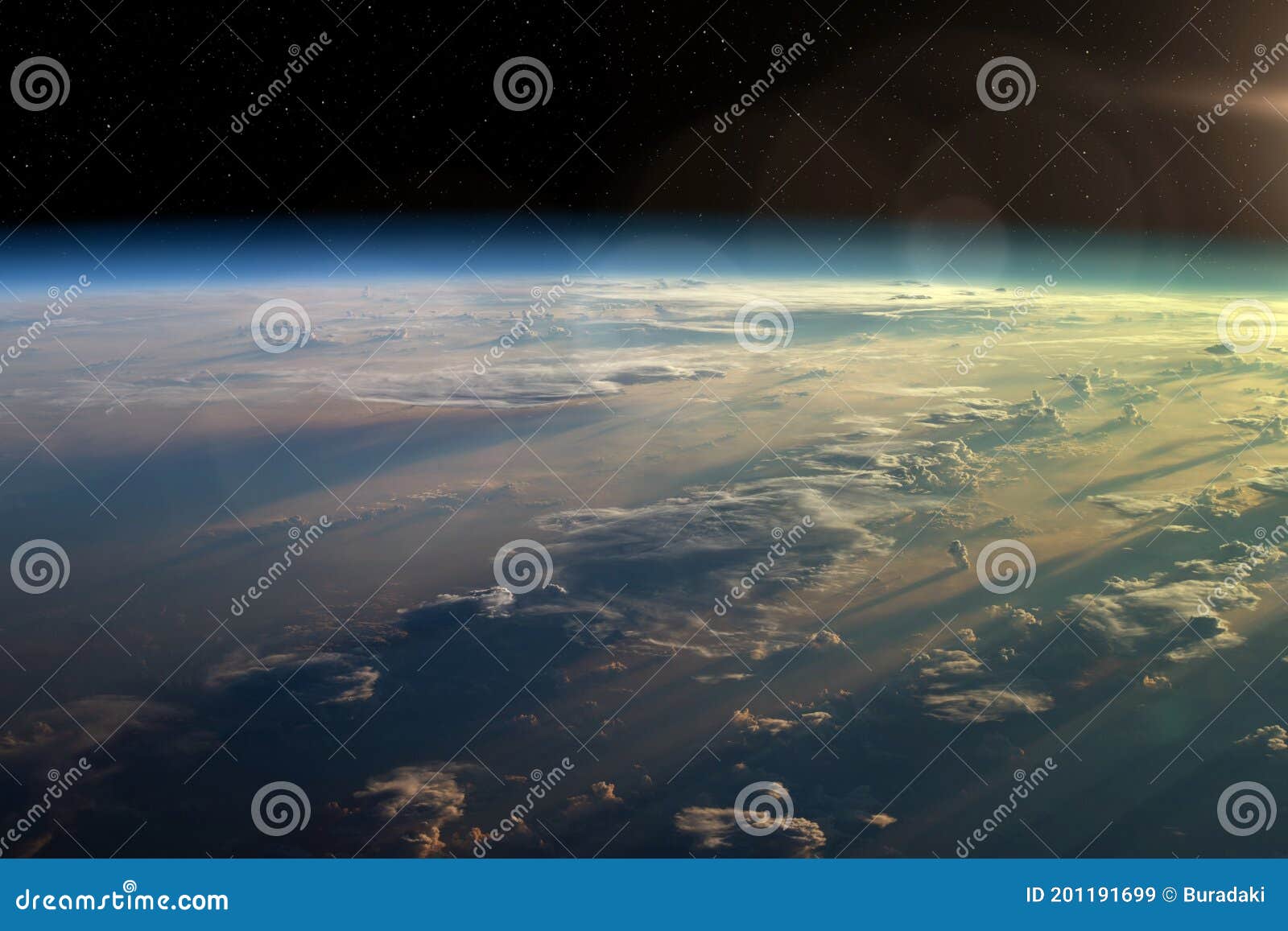 Planet Earth from Space. Earth`s Atmosphere Stock Illustration ...