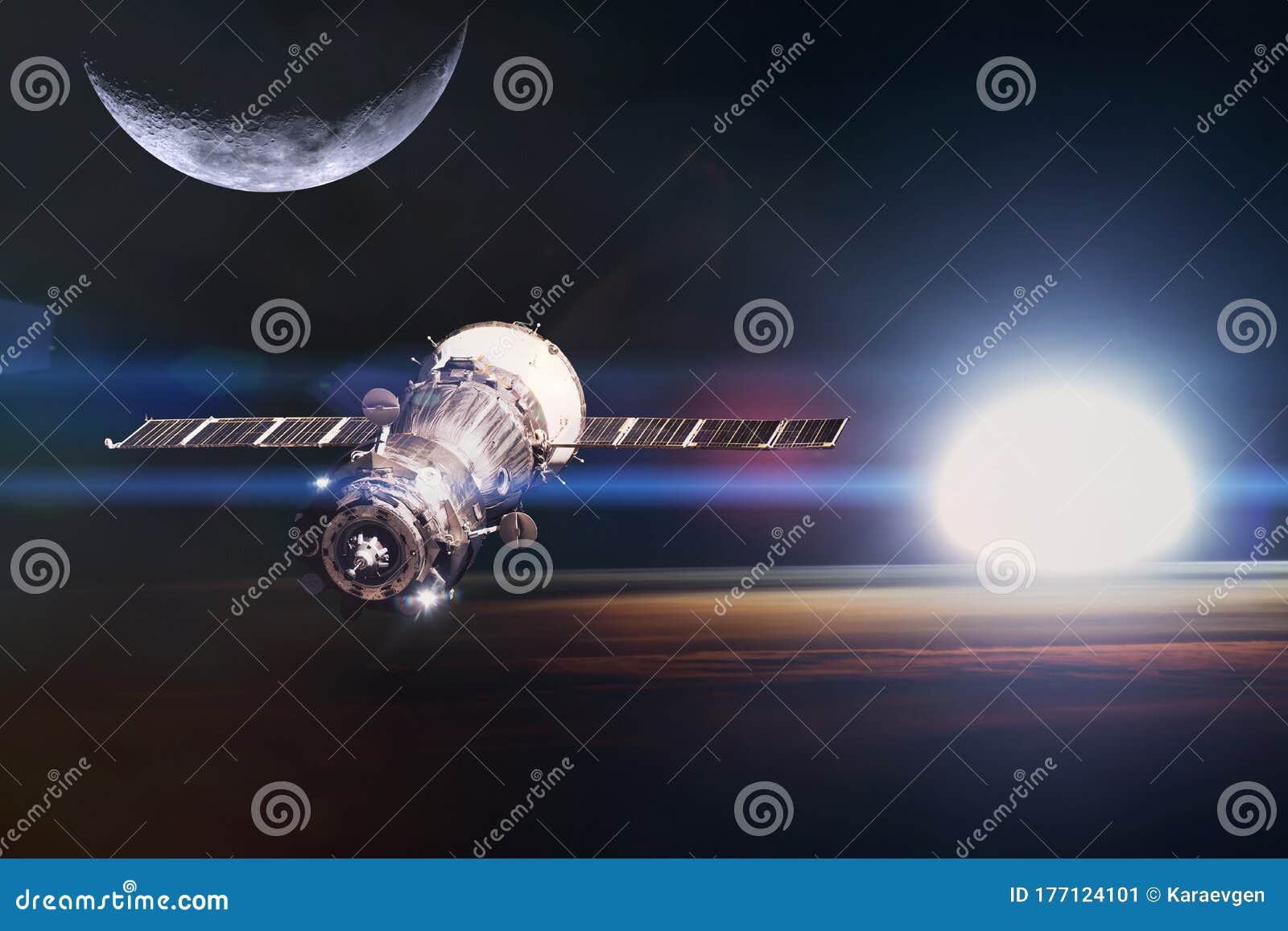 Planet Earth. Spacecraft Launch into Space Stock Image - Image of ...