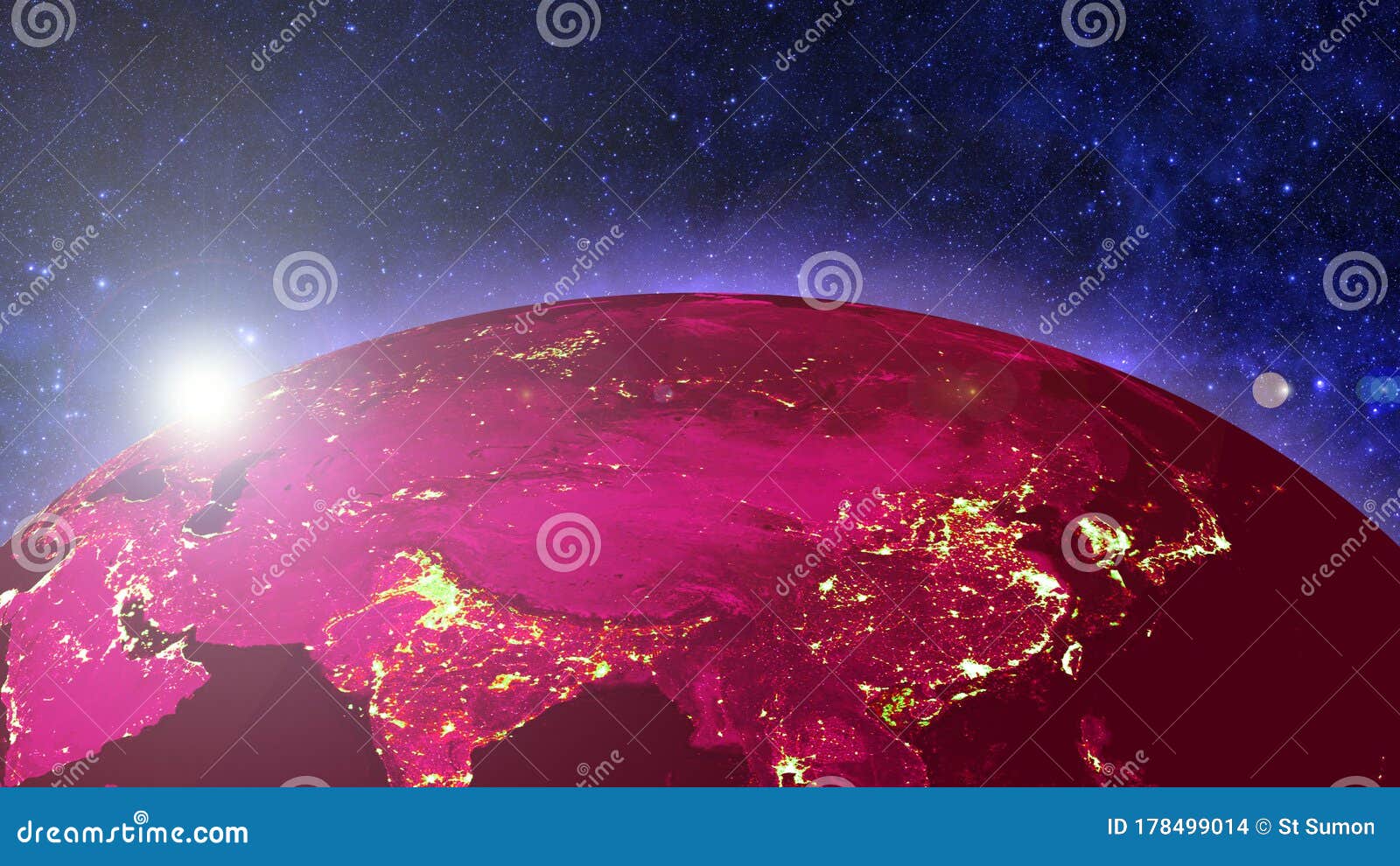 Planet Earth with a Spectacular Sunset `Elements of this Image ...