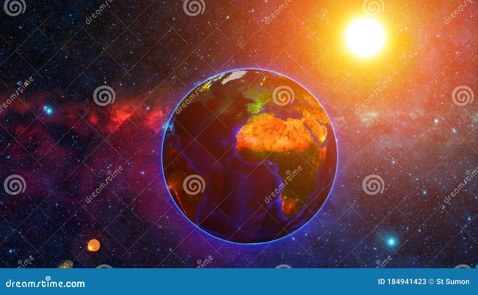 Planet Earth with a Spectacular Sunset `Elements of this Image ...