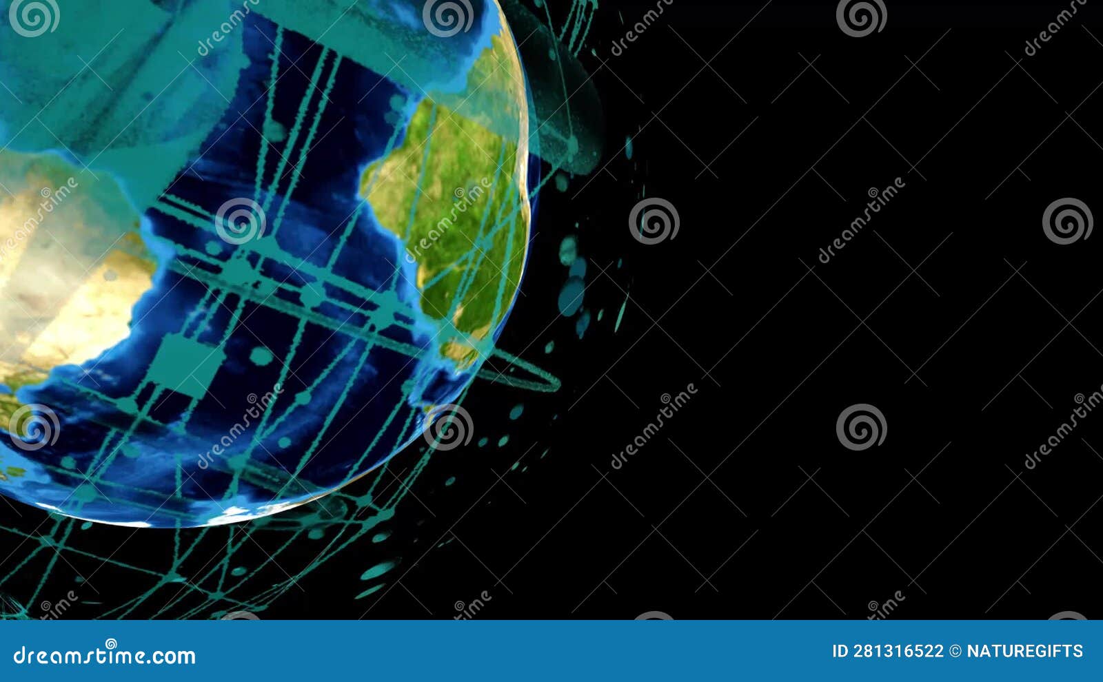 Planet Earth Spinning Digital Rendering with Transparent Background ...