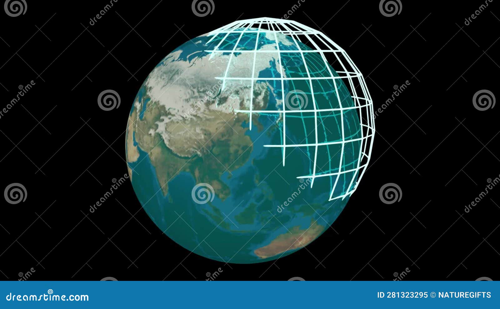 Planet Earth Spinning Digital Rendering with Transparent Background ...