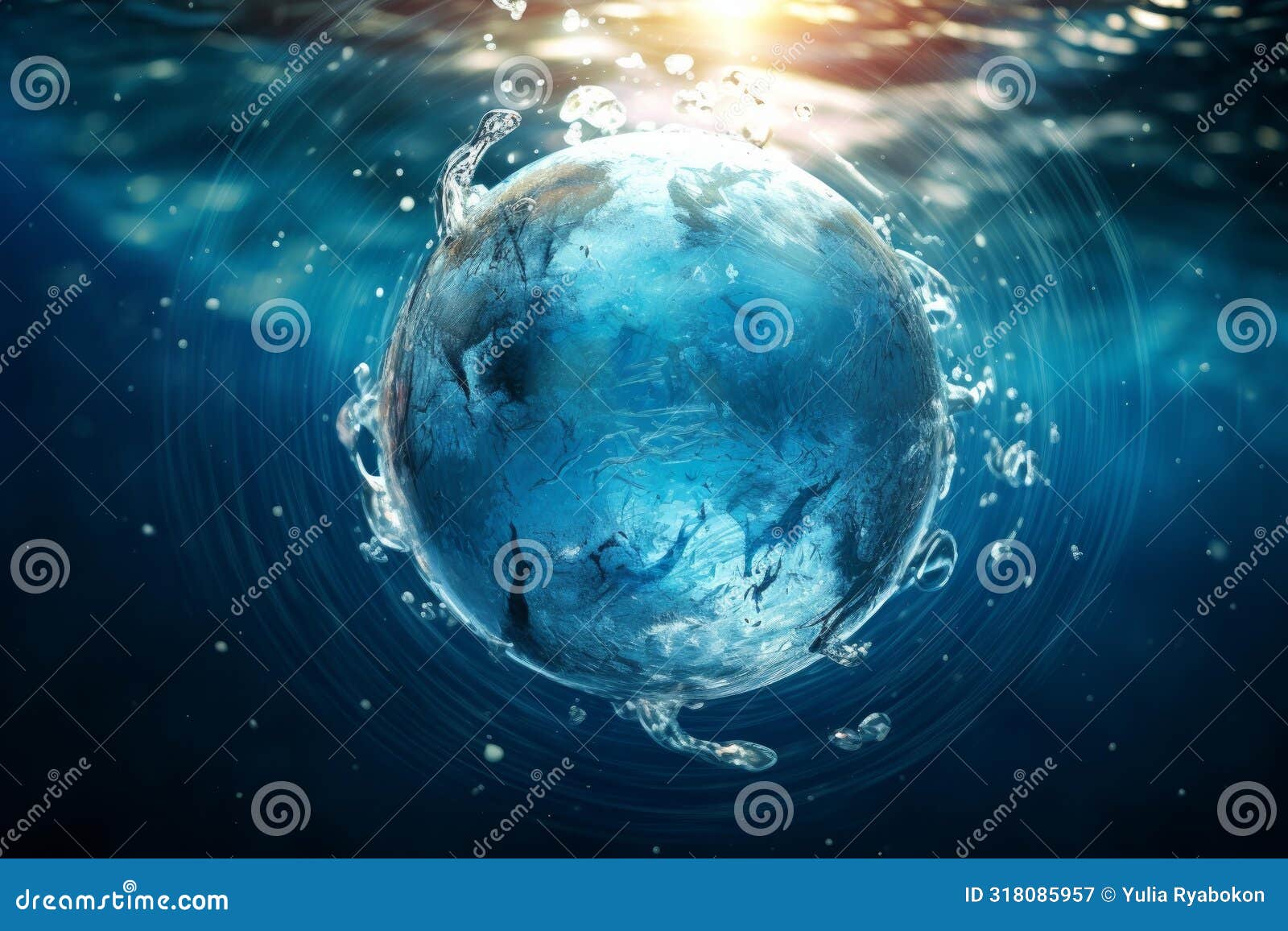 Planet Earth Splashing into Water Stock Image - Image of liquid, earth ...
