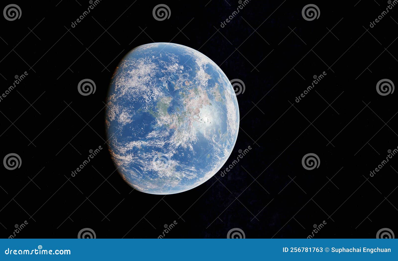 Planet Earth in the Starry Sky of Solar System in Space. Stock ...