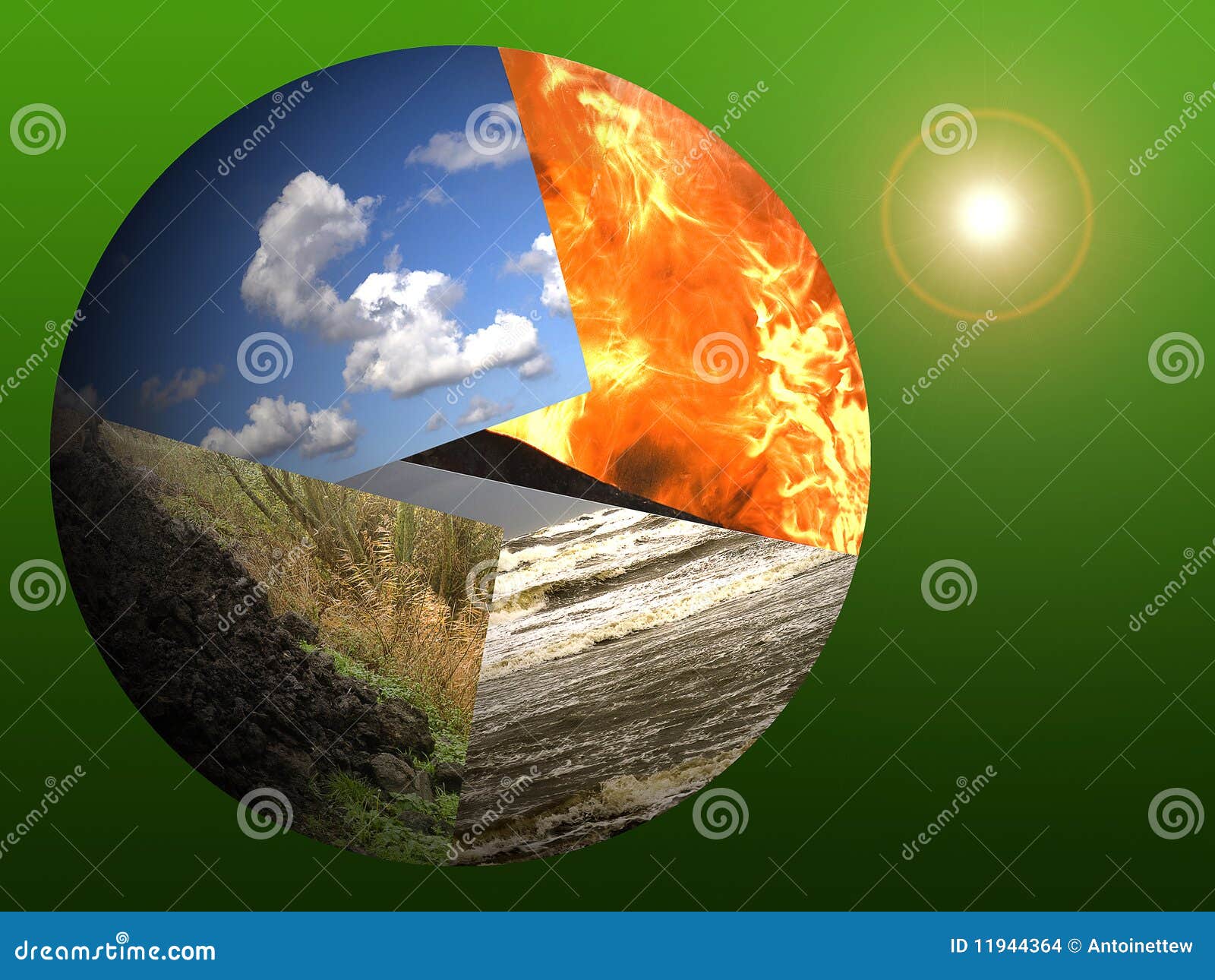 Planet Earth and the sun stock illustration. Illustration of fire ...