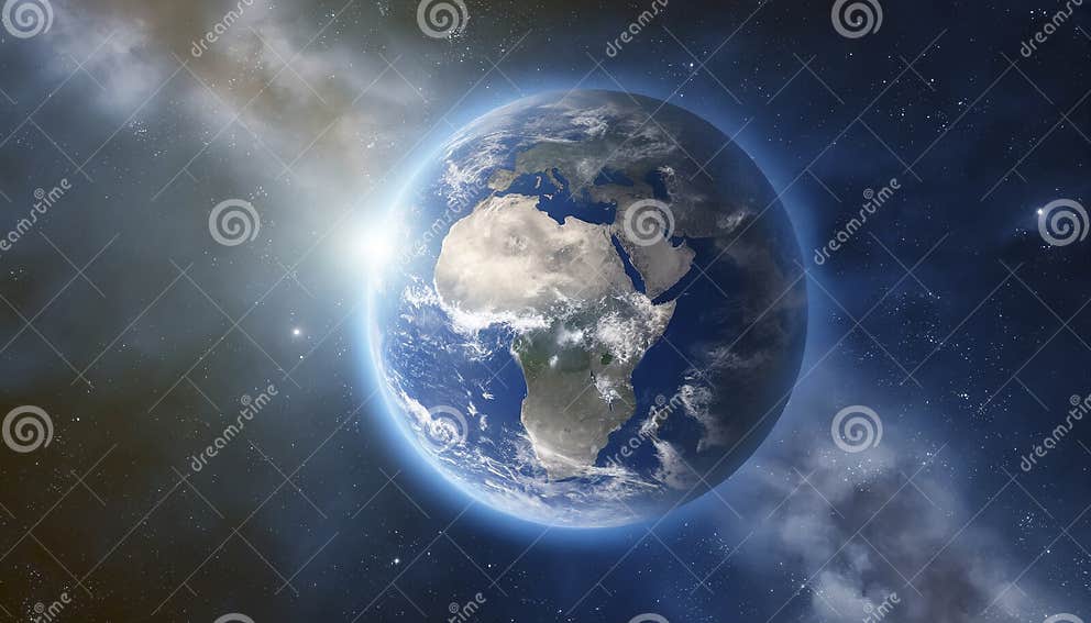 Planet Earth And Sun Stock Illustration Illustration Of Satellite 301162280