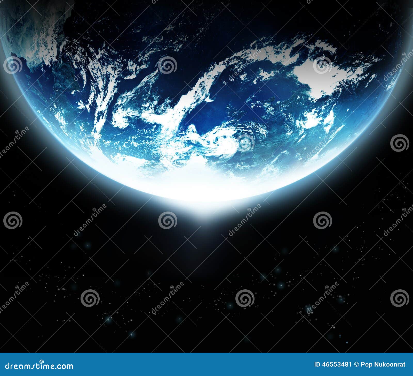 Planet Earth With Sun Rising From Space-original Image From NASA ...