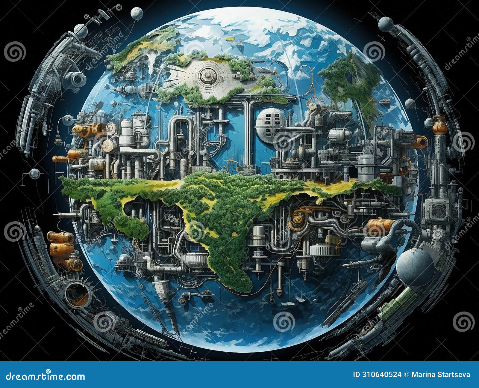 Various Industrial Structures Cartoon Vector | CartoonDealer.com #23751877