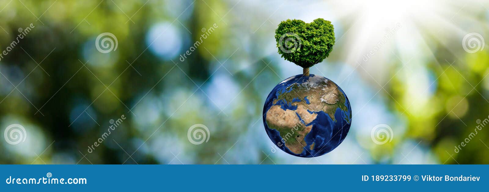 Planet Earth with a Symbolic Tree on a Green Abstract Background Stock ...