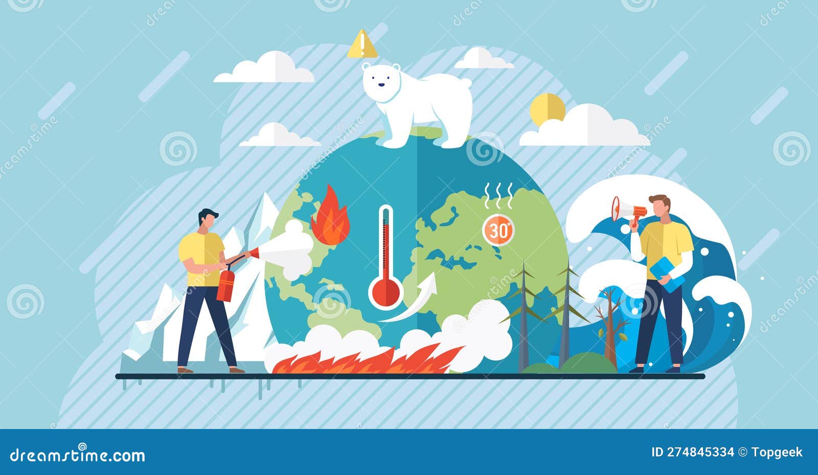 Planet Earth Thermometer, Global Warming Concept. Increase Temperature ...
