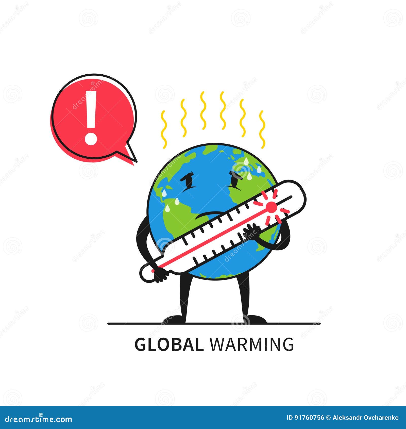 Planet Earth with Thermometer Vector Illustration Stock Vector ...