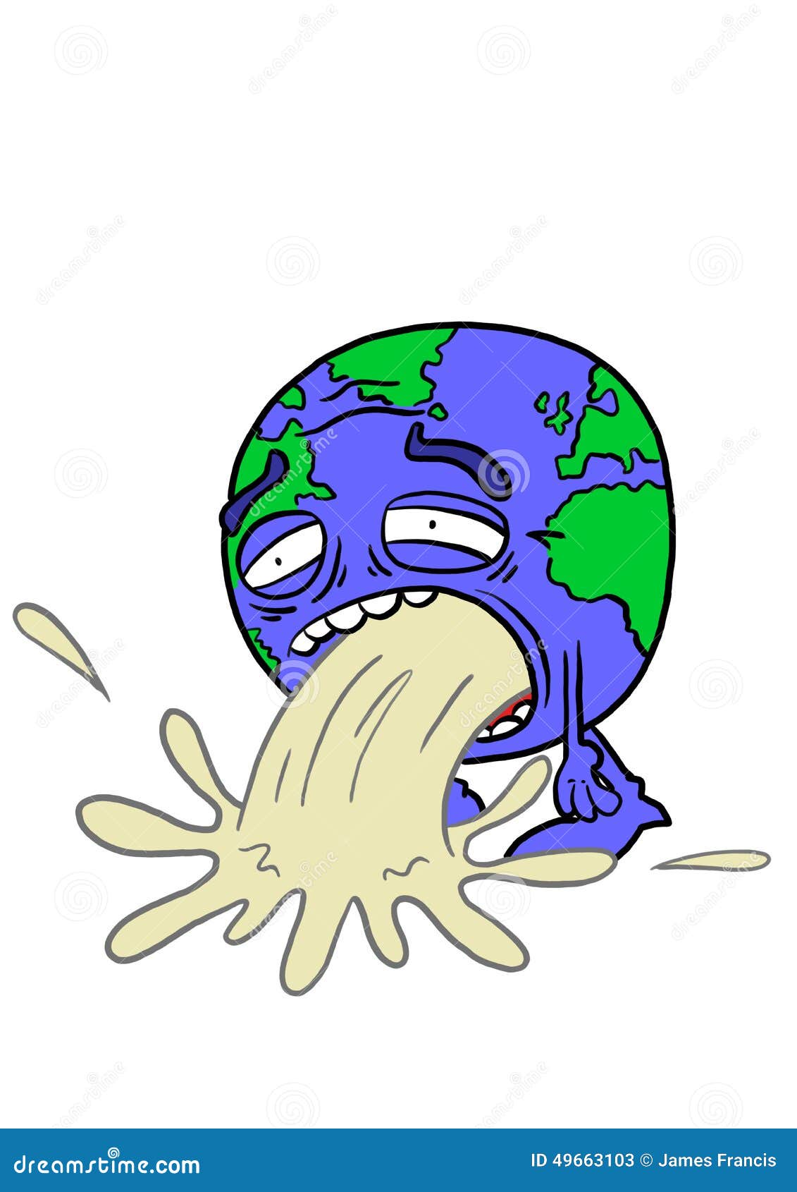Planet Earth throwing up stock illustration. Illustration of kids ...