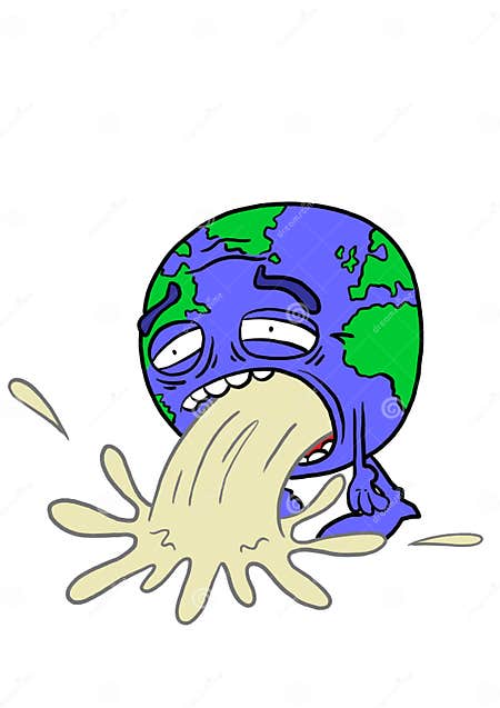 Planet Earth throwing up stock illustration. Illustration of kids ...